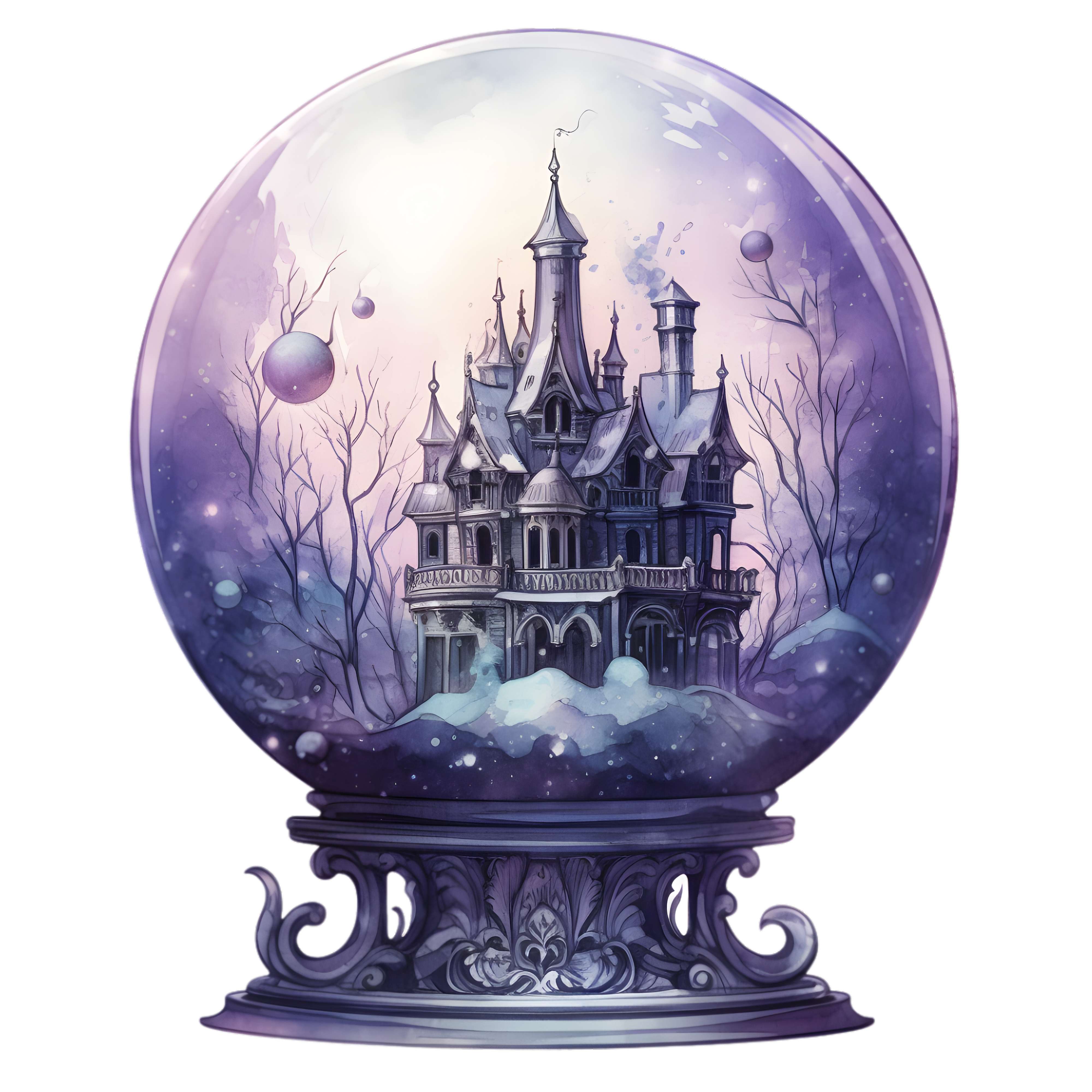 Gothic Crystal Ball Sublimation Clipart, Halloween PNG, Goth - Inspire ...
