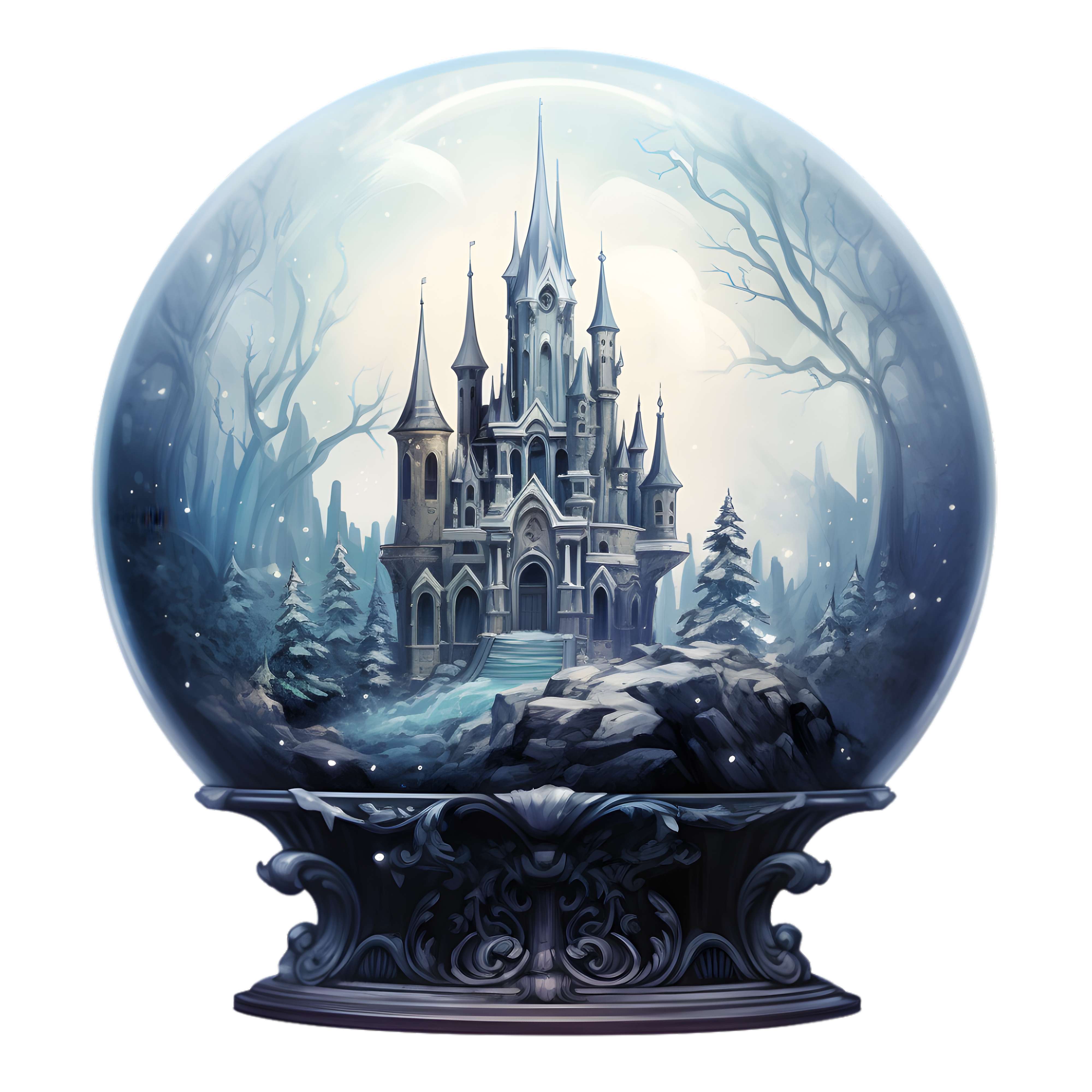 Gothic Crystal Ball Sublimation Clipart, Halloween PNG, Goth - Inspire ...