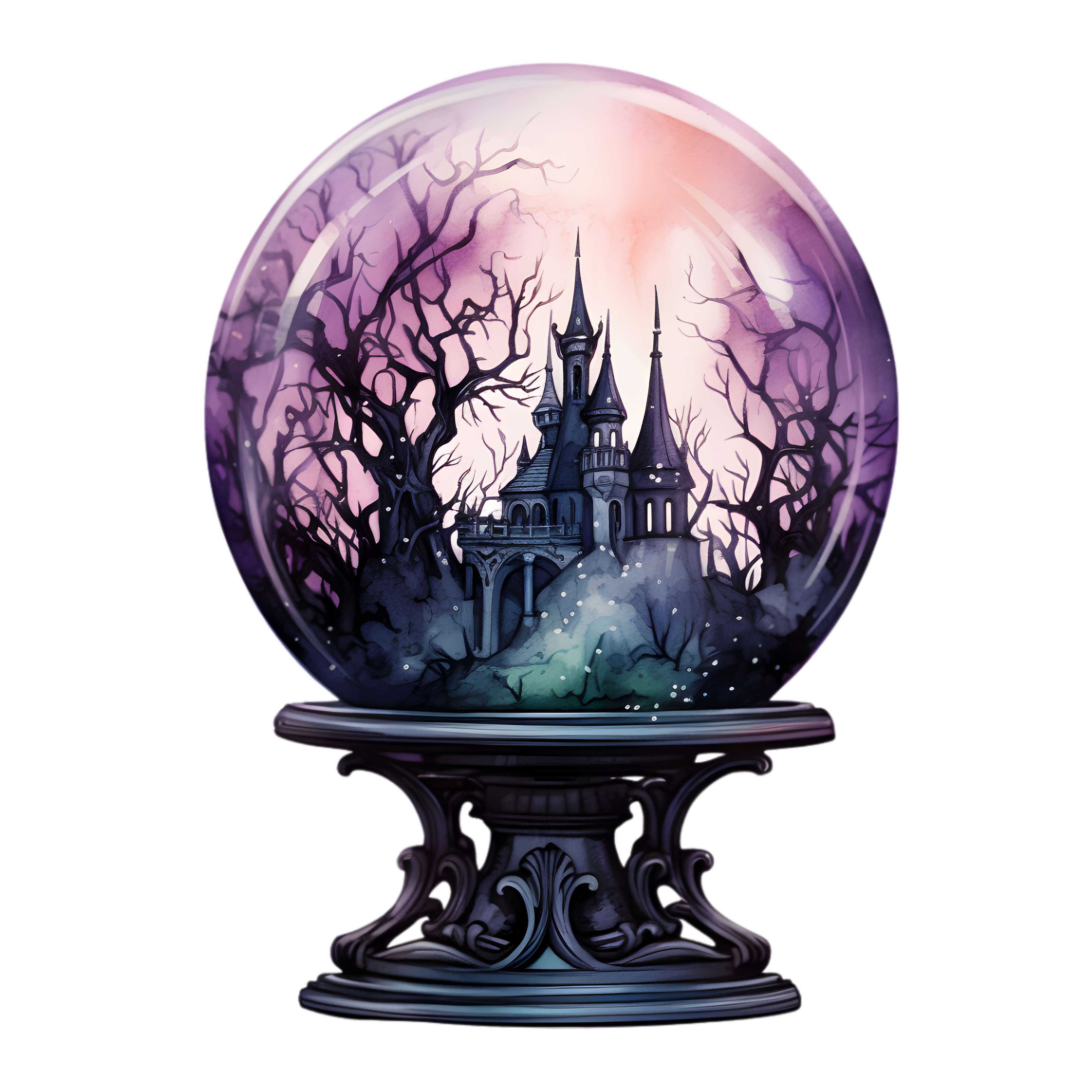 Gothic Crystal Ball Sublimation Clipart, Halloween PNG, Goth - Inspire ...