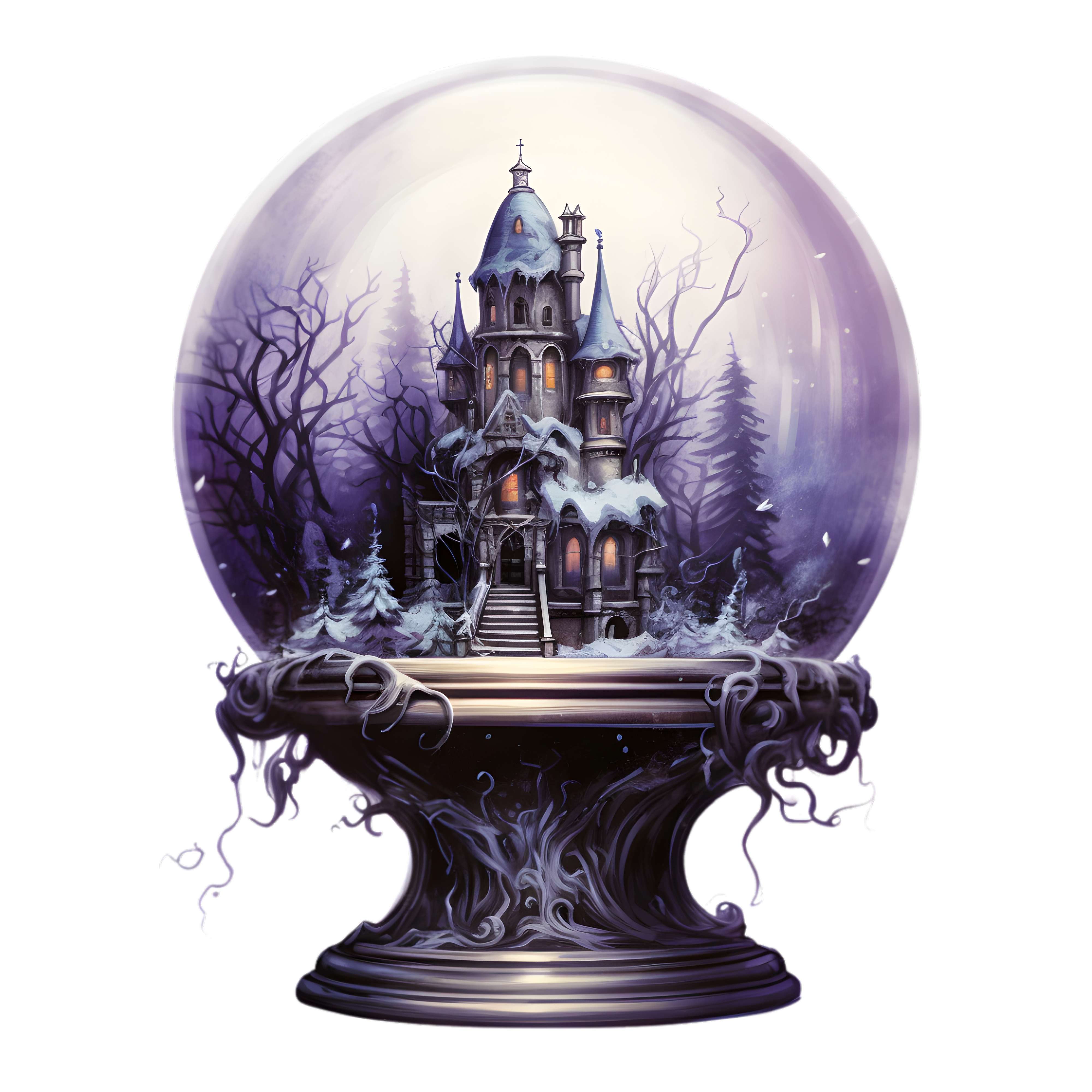 Gothic Crystal Ball Sublimation Clipart, Halloween PNG, Goth - Inspire ...