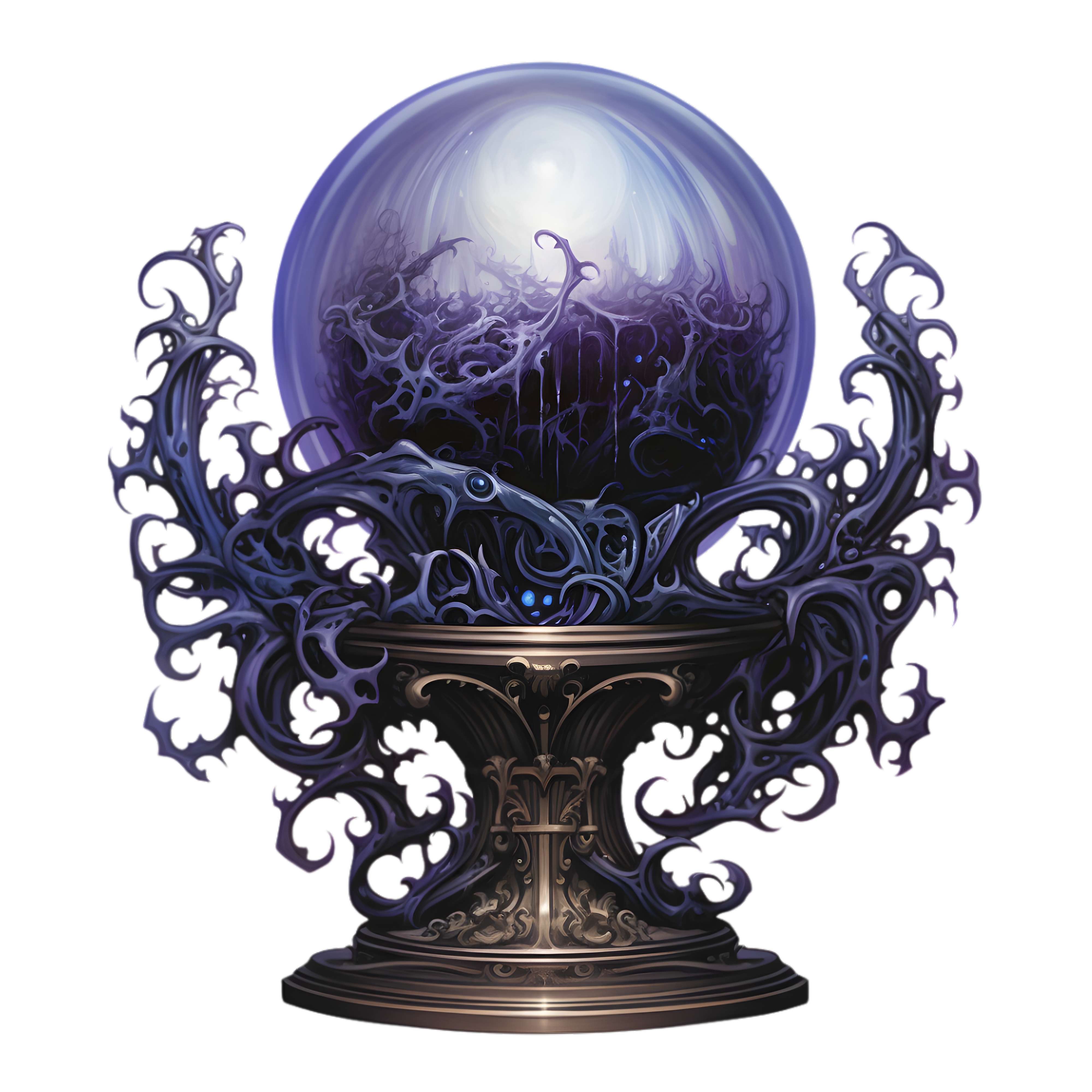 Gothic Crystal Ball Sublimation Clipart, Halloween PNG, Goth - Inspire ...