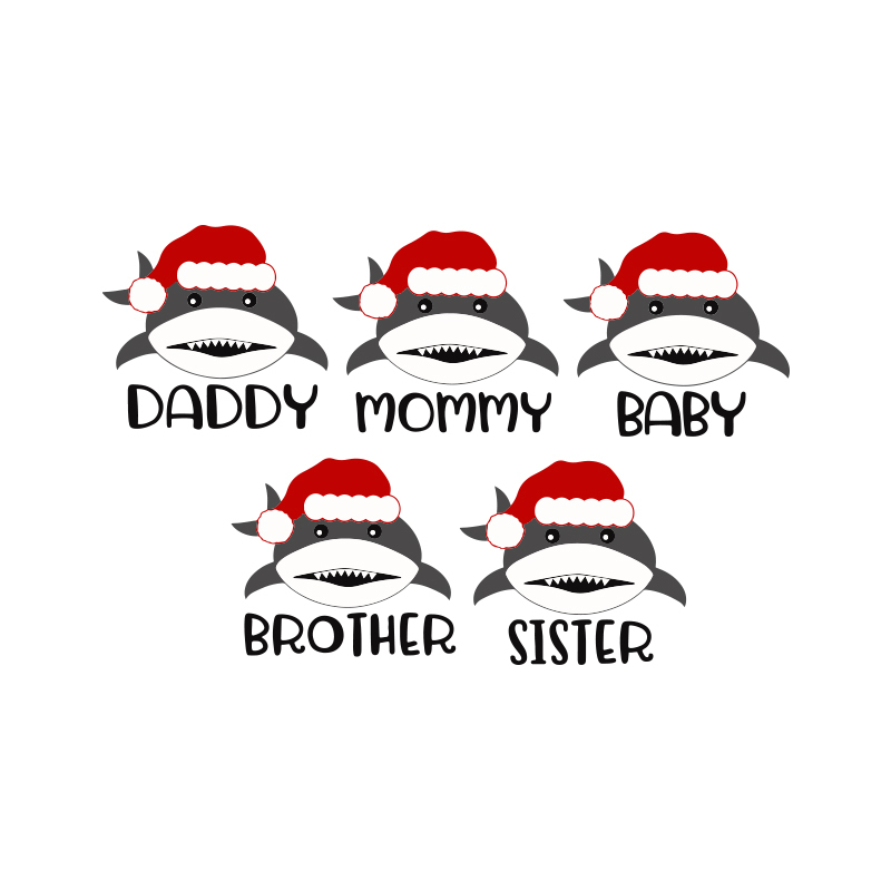 Shark Family Svg Bundle, Shark christmas Svg, Shark family S | Inspire ...