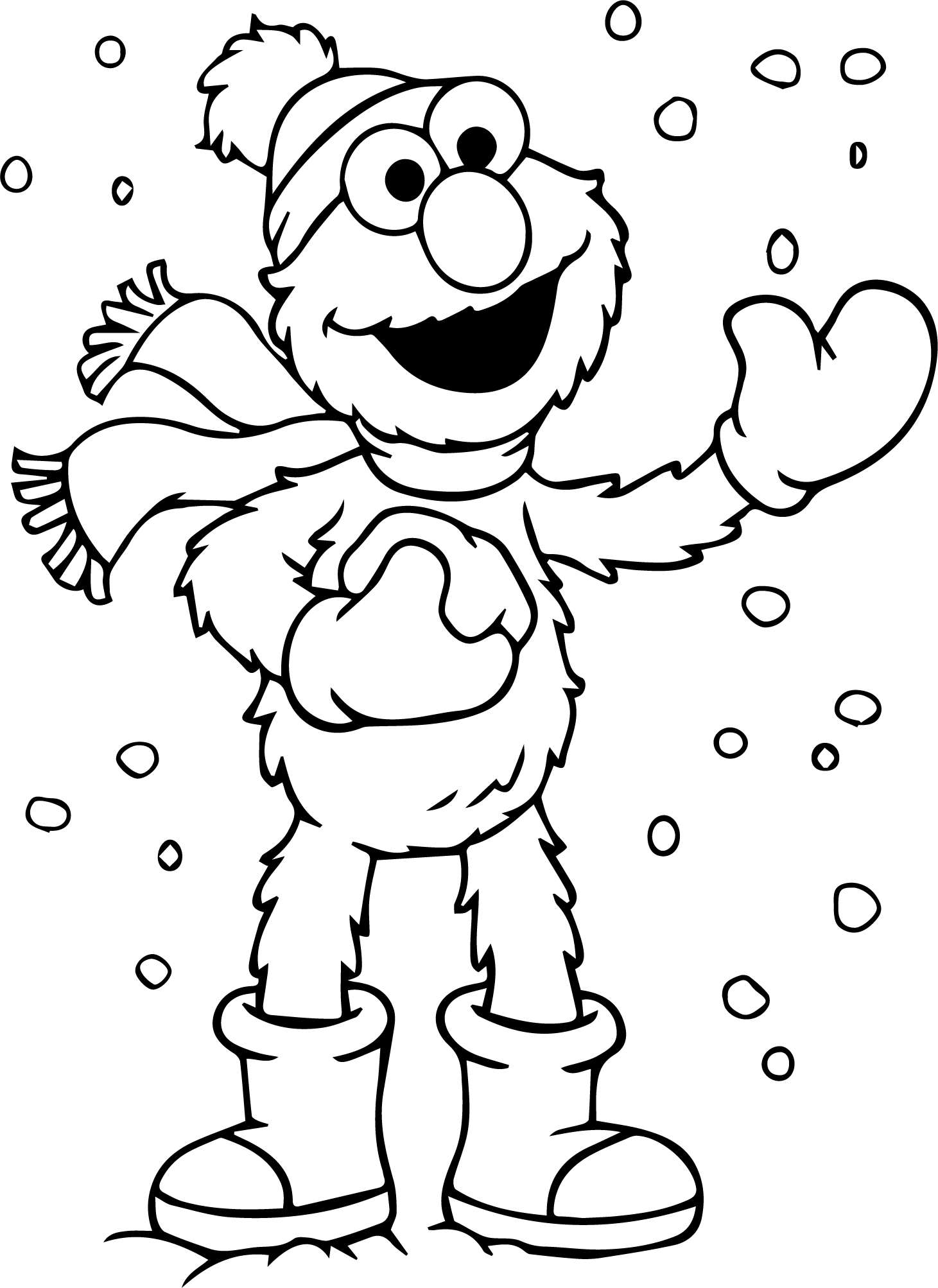 Elmo Christmas Outline Svg, Sesame Street Svg, Cartoon Svg, | Inspire ...