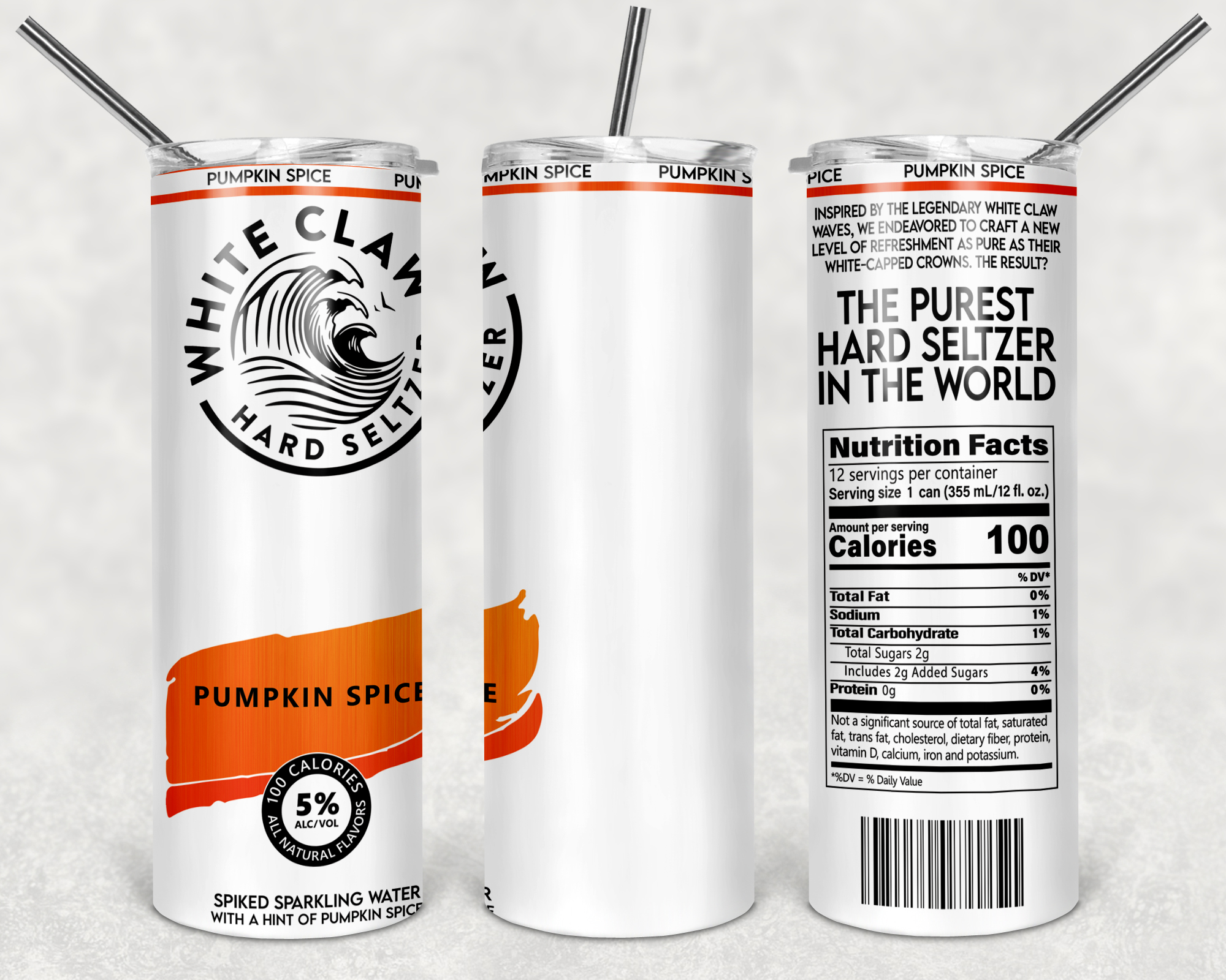White Claw Hard Seltzer Pumpkin Spice Tumbler Png, 20oz & 30 | Inspire ...