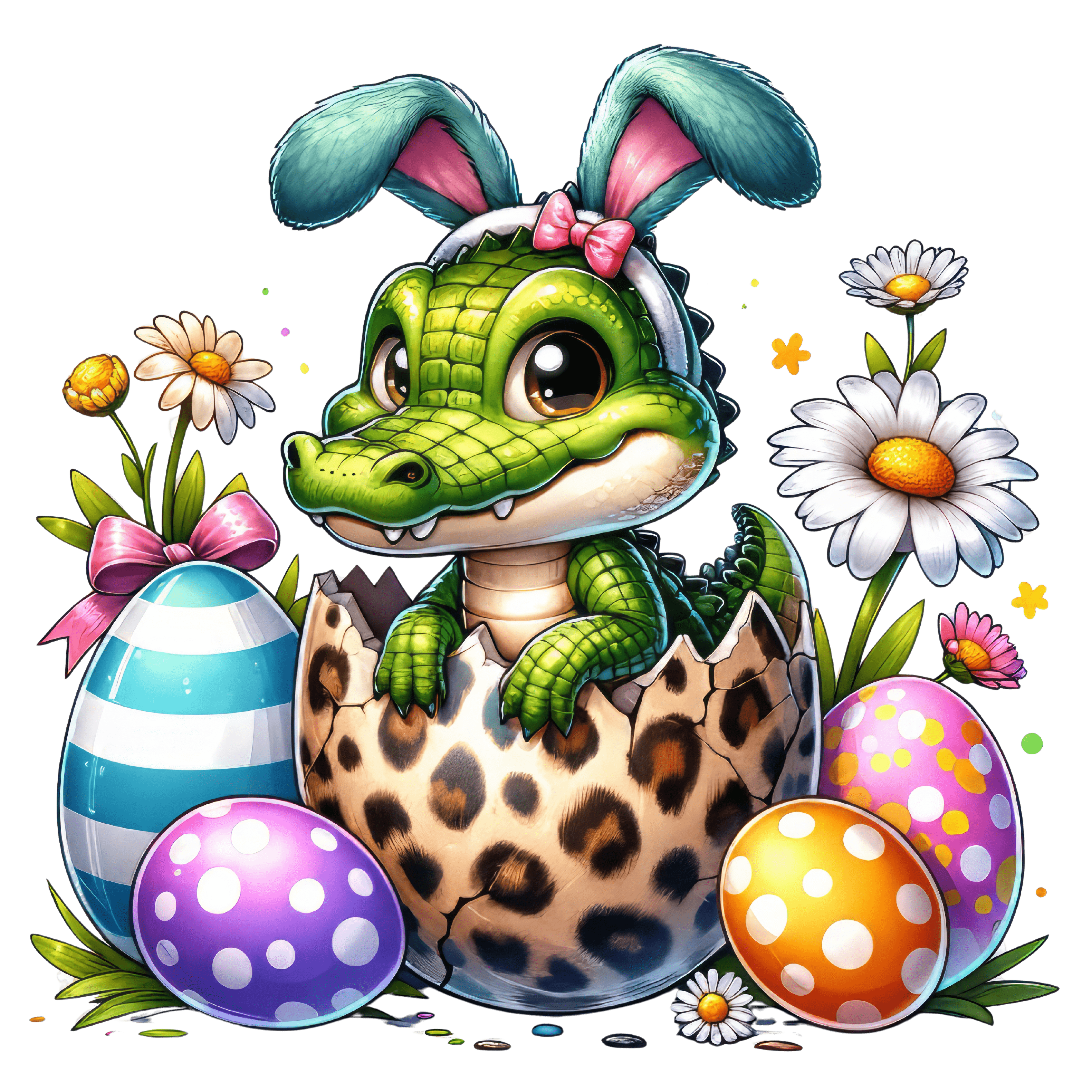 Alligator With Bunny Ears PNG, Easter Day Clipart PNG, Happy | Inspire ...