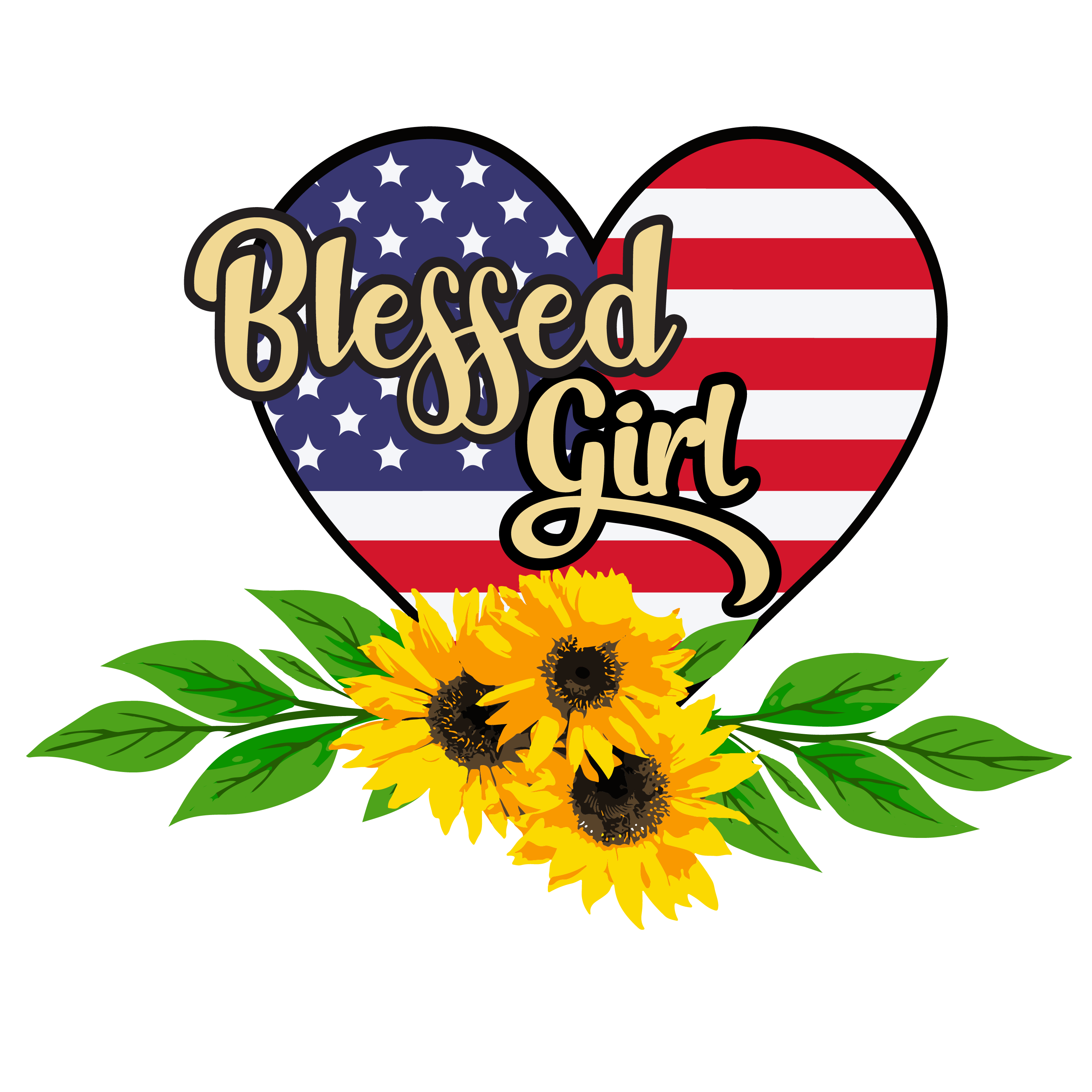Blessed Girl Svg, Flowers Svg, USA Heart Svg, Mother's Day S - Inspire ...