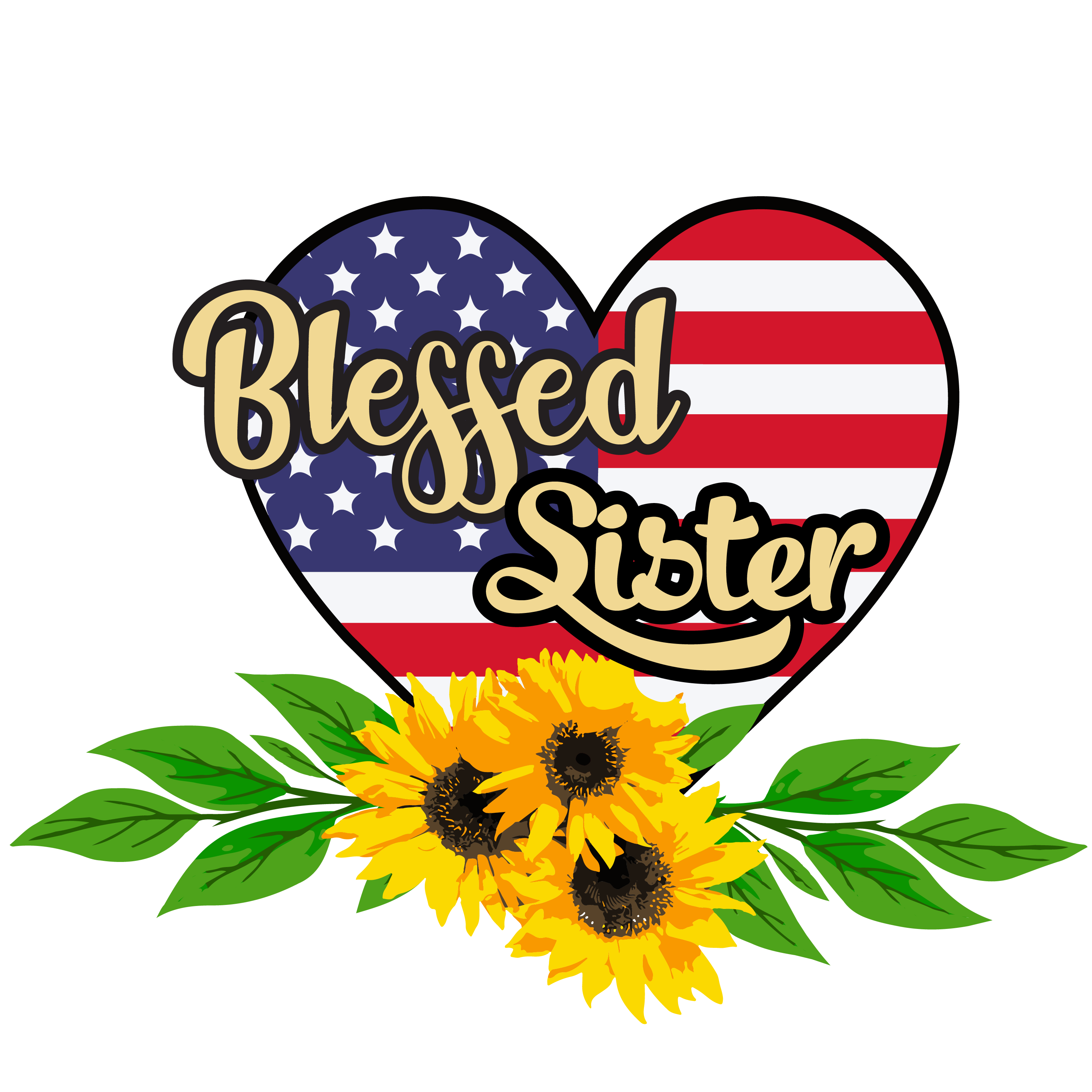 Blessed Sister Svg, Flowers Svg, USA Heart Svg, Mother's Day | Inspire ...