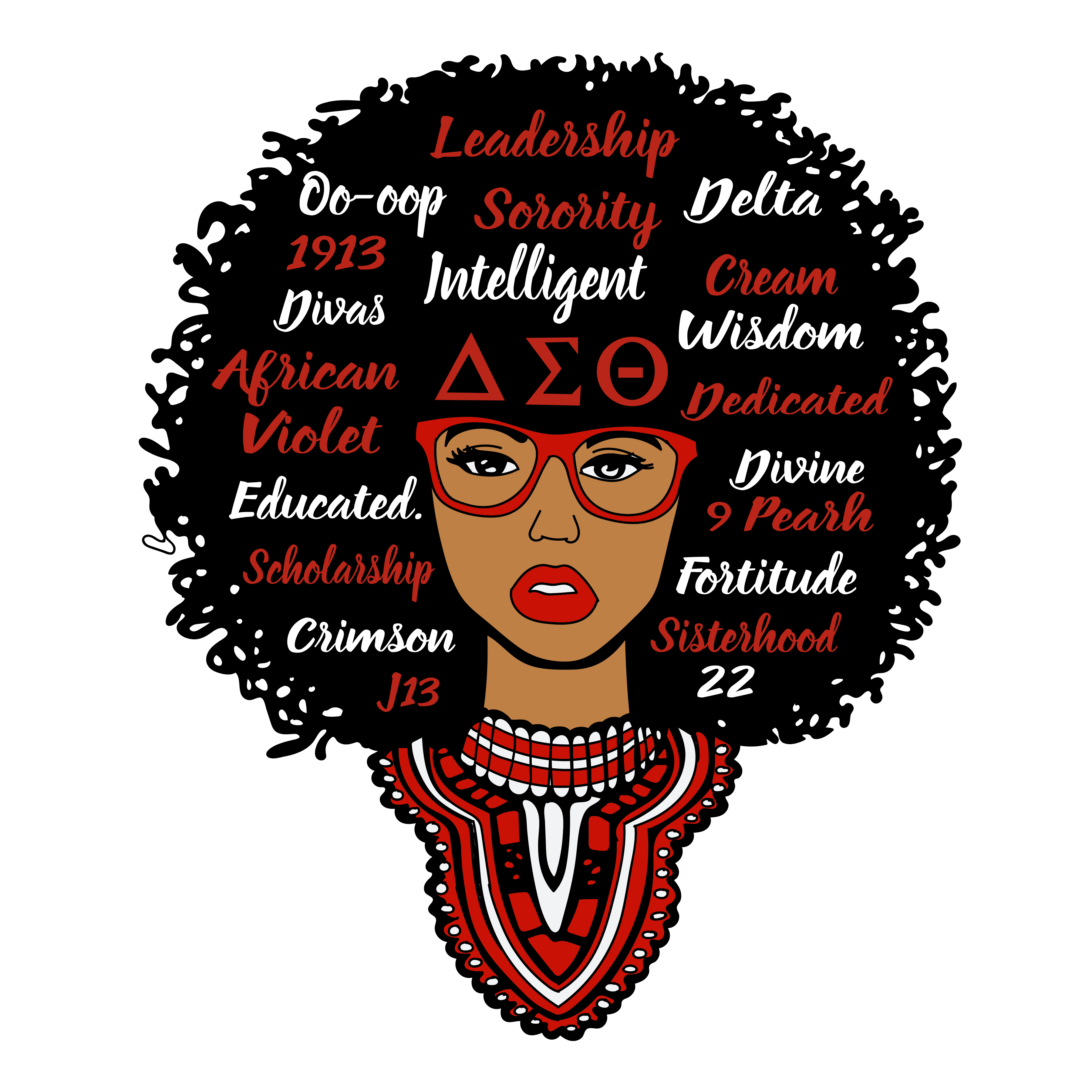Delta Sigma Theta Sorority svg, Afro Woman Glasses svg, Blac | Inspire ...
