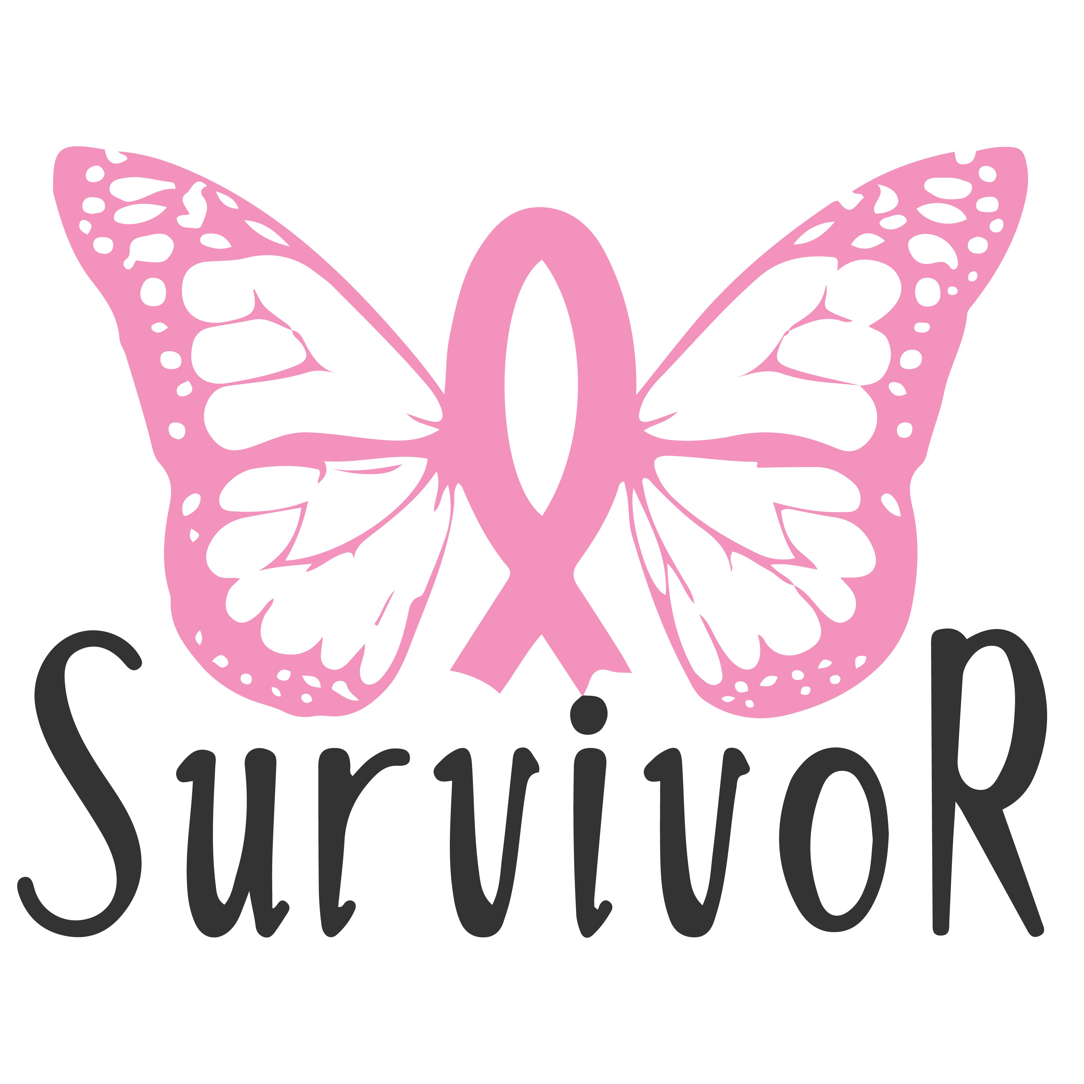 Butterfly Survivor Svg, Pink Ribbon Svg, Breast Cancer Svg, - Inspire ...