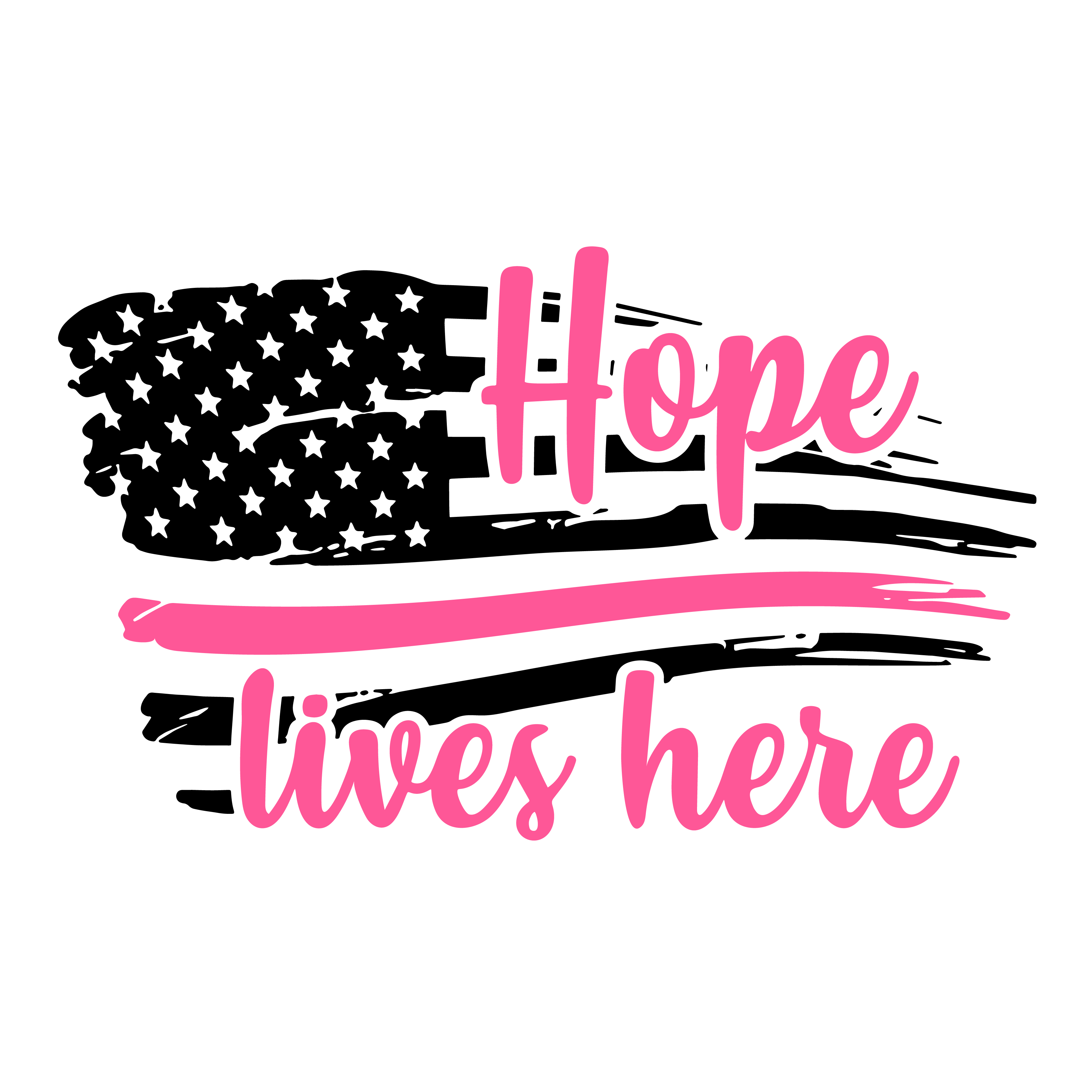 Hope Lives Here Flag Svg, Breast Cancer Svg, Cancer Awarenes - Inspire ...