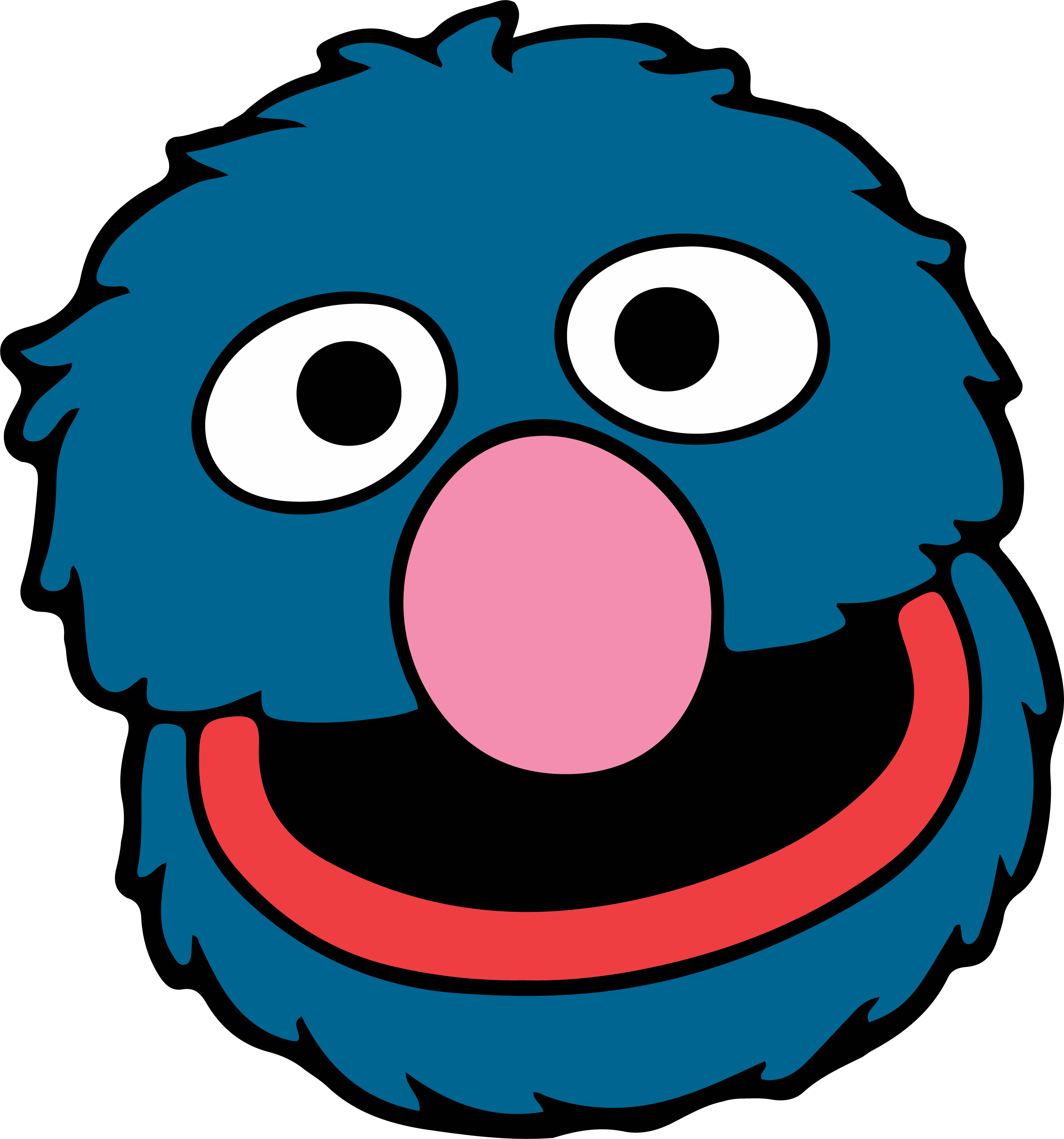 Grover Head Svg, Sesame Street Svg, Cartoon Svg, Children TV | Inspire ...