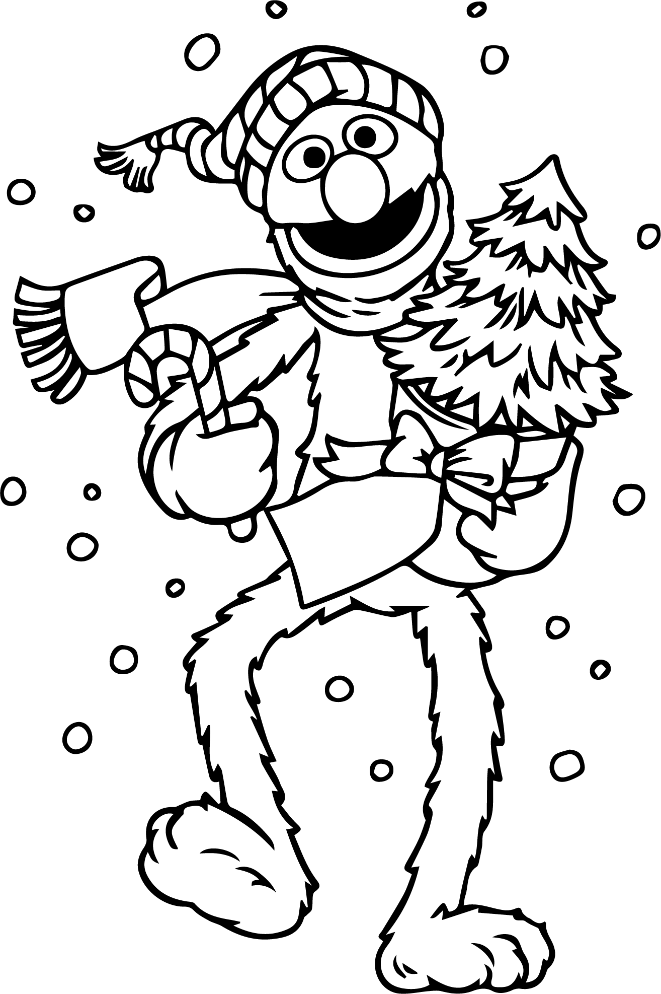 Elmo Christmas Outline Svg, Sesame Street Svg, Cartoon Svg, - Inspire ...