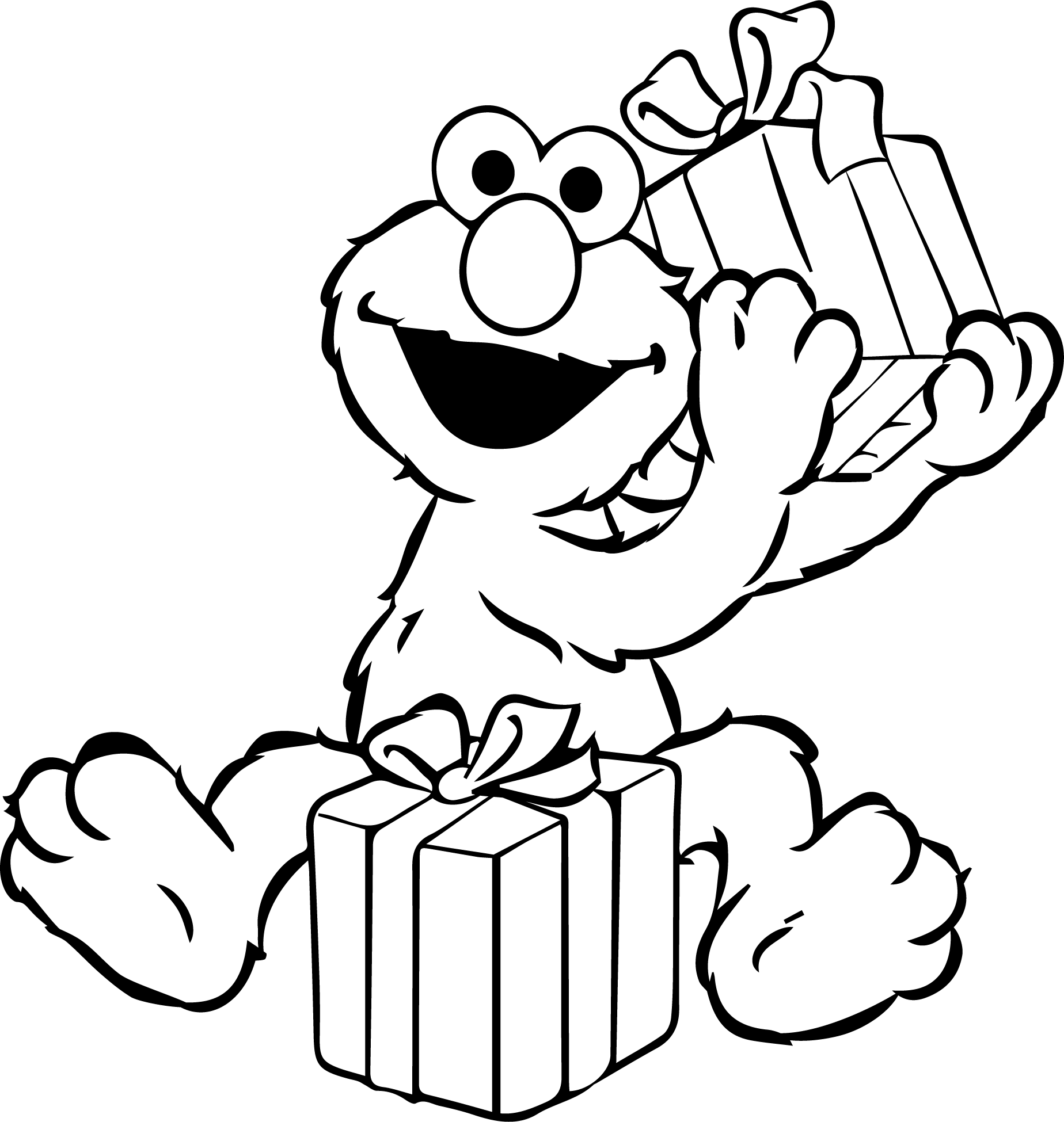 Elmo Birthday Outline Svg, Sesame Street Svg, Cartoon Svg, C | Inspire ...