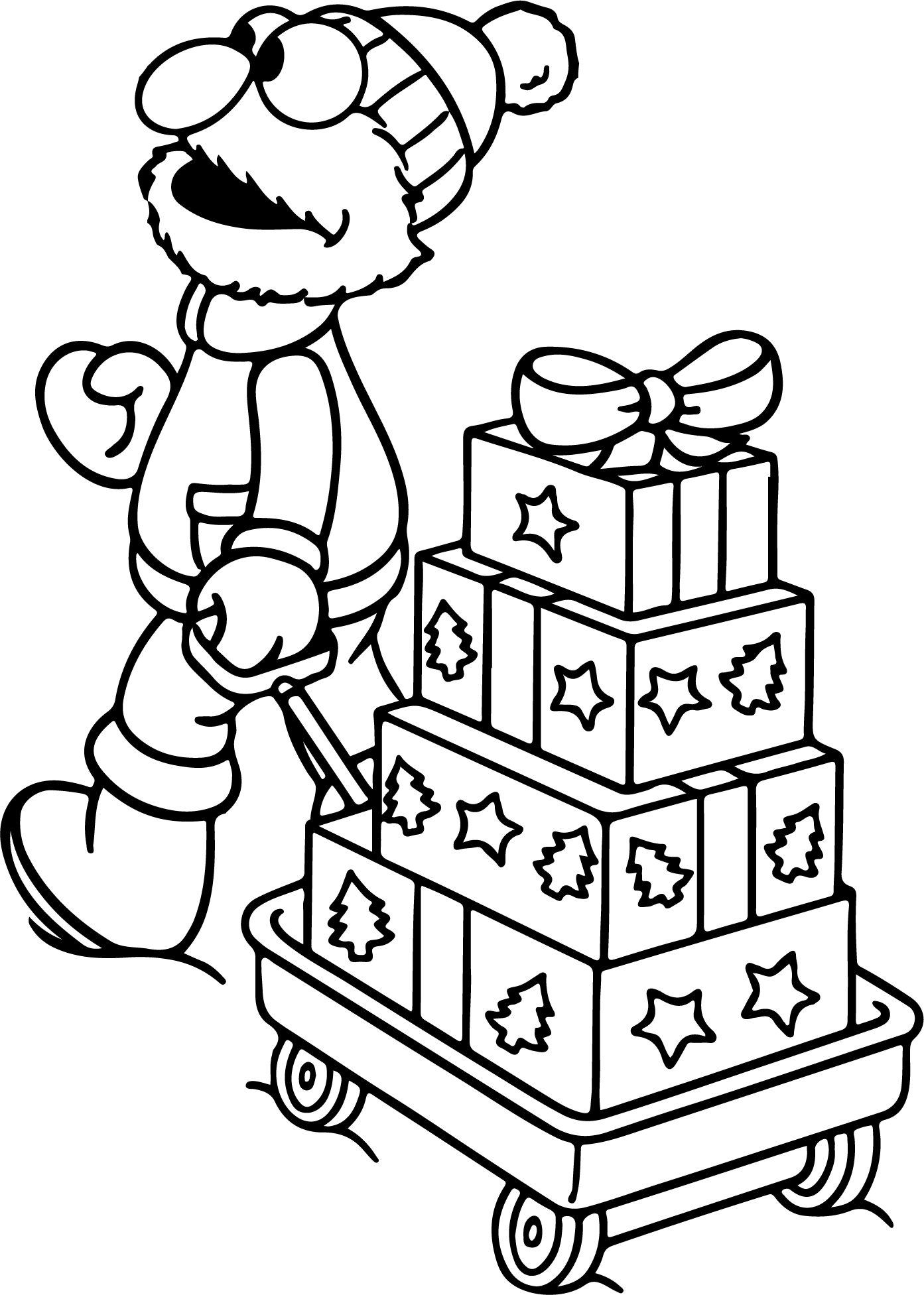 Elmo Christmas Outline Svg, Sesame Street Svg, Cartoon Svg, - Inspire ...