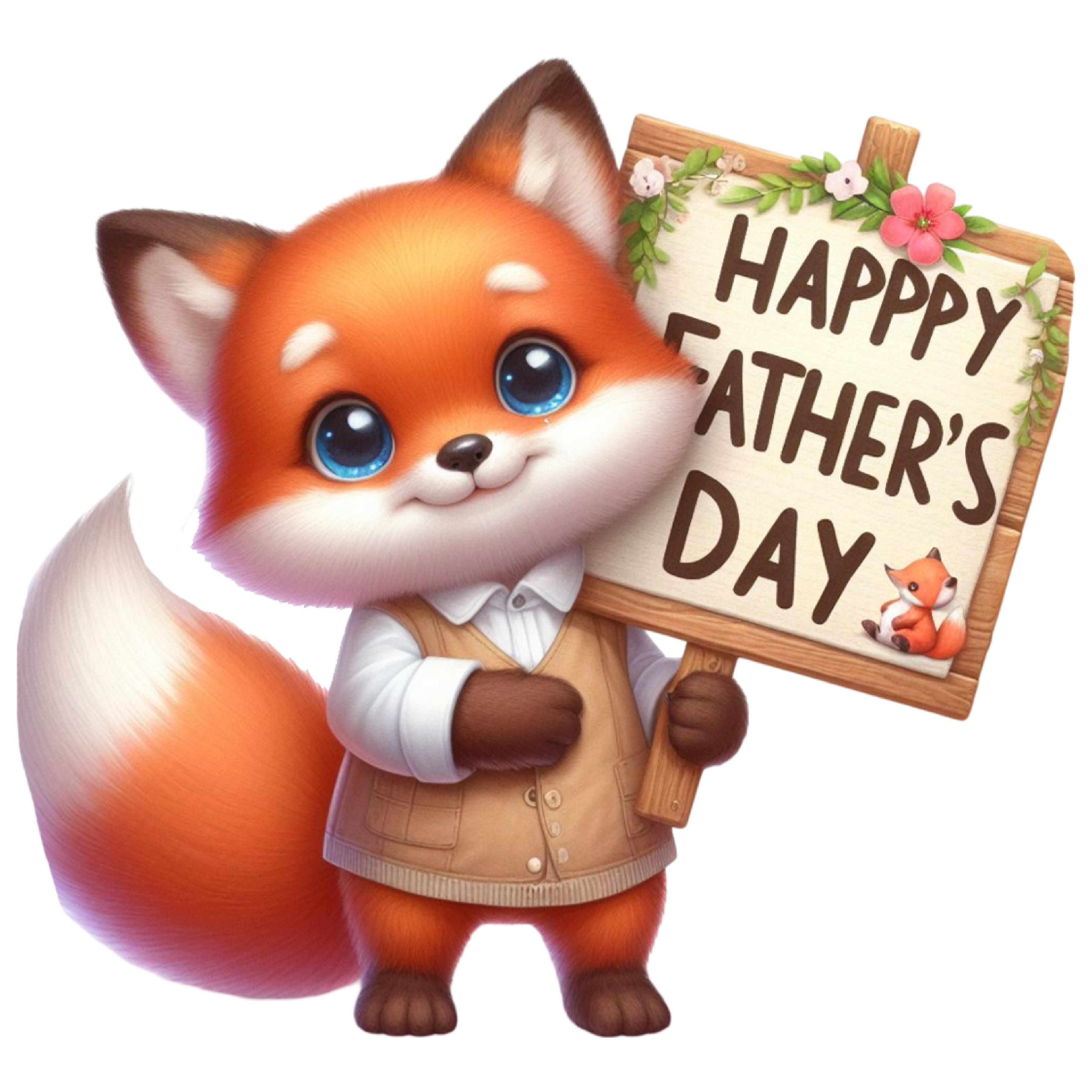 Happy Father's Day With Cute Fox PNG, Watercolor Father's Da | Inspire ...
