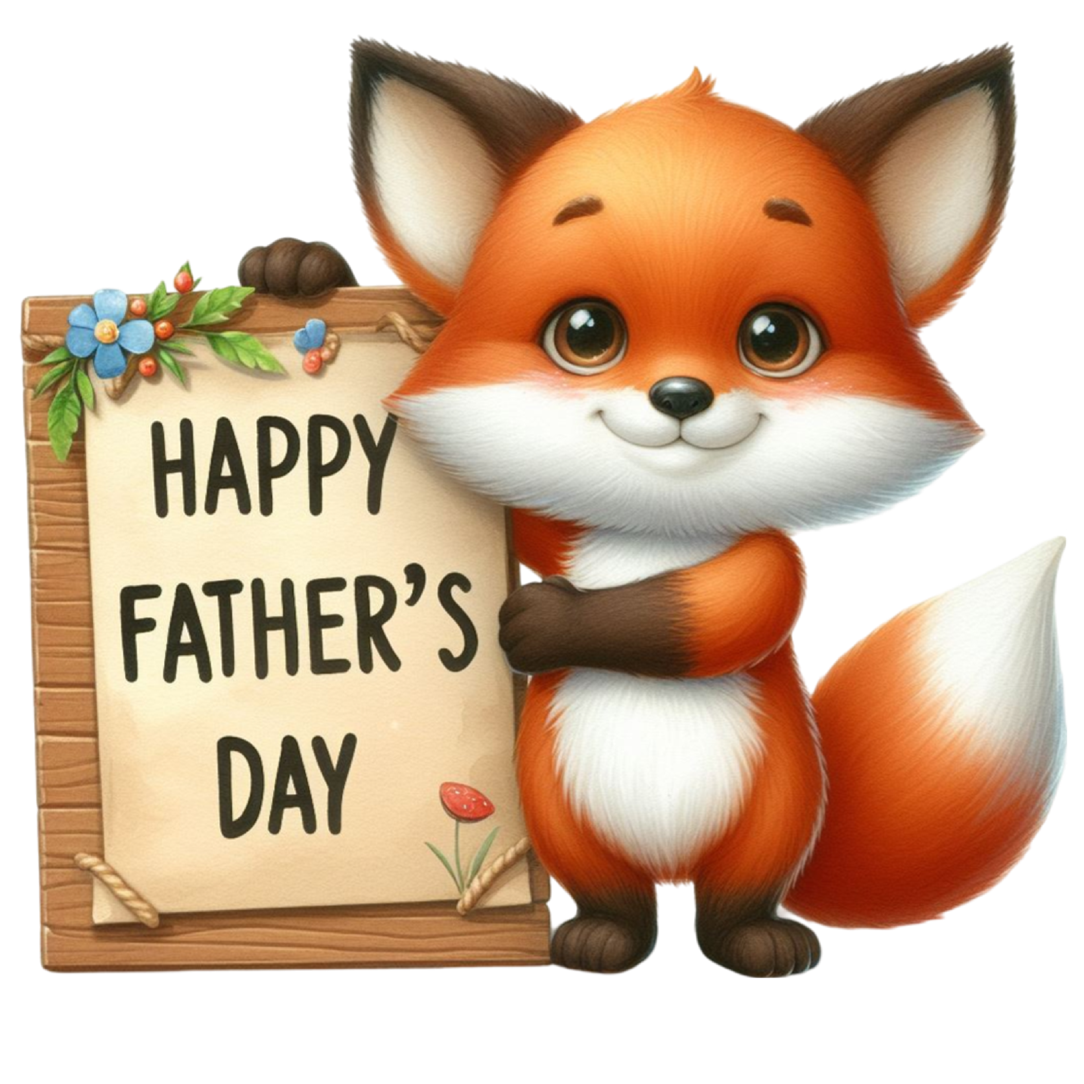 Happy Father's Day With Cute Fox PNG, Watercolor Father's Da | Inspire ...