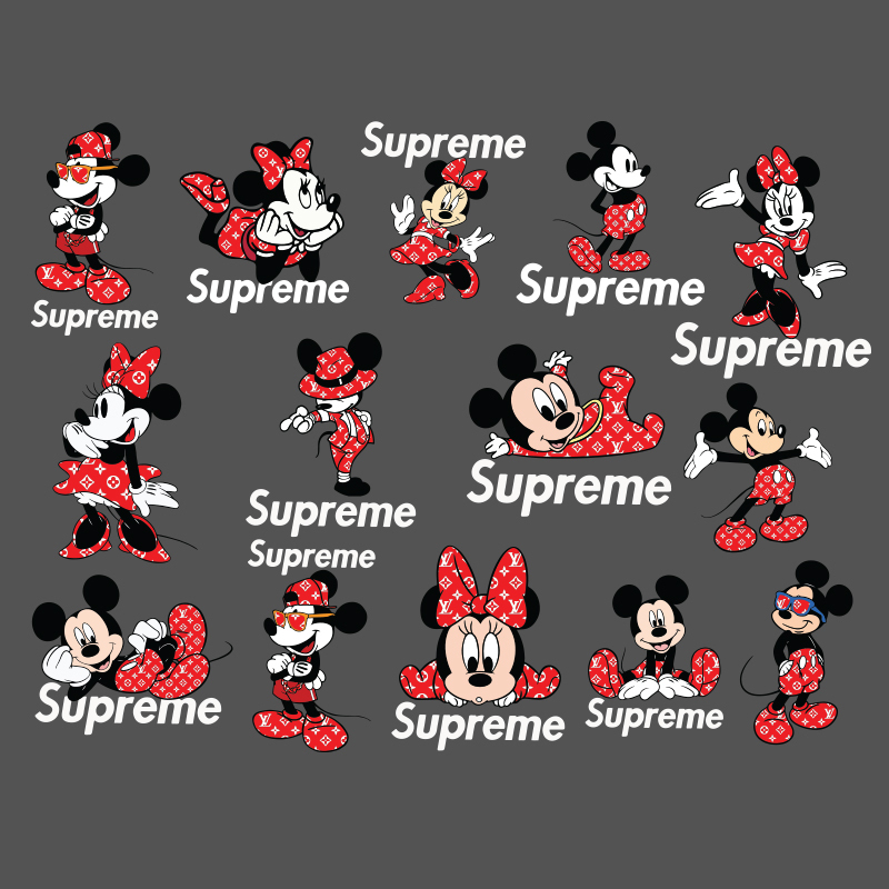Mickey And Minnie Supreme Svg Bundle, Disney Fashion Svg, Su | Inspire ...