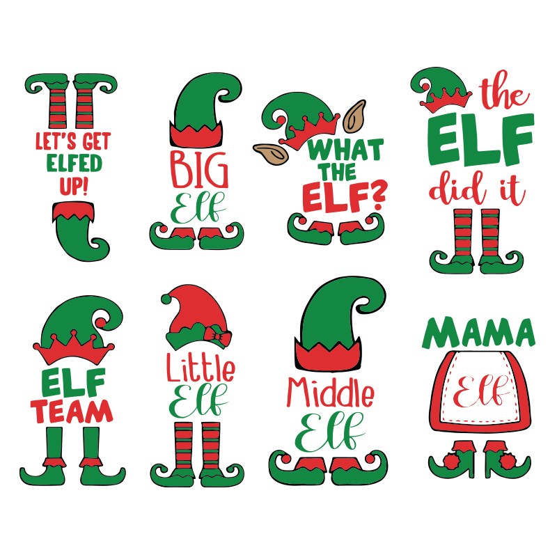 Christmas Elf Svg Bundle, Bundle Of Elf Svg, Family Elf Svg, | Inspire ...