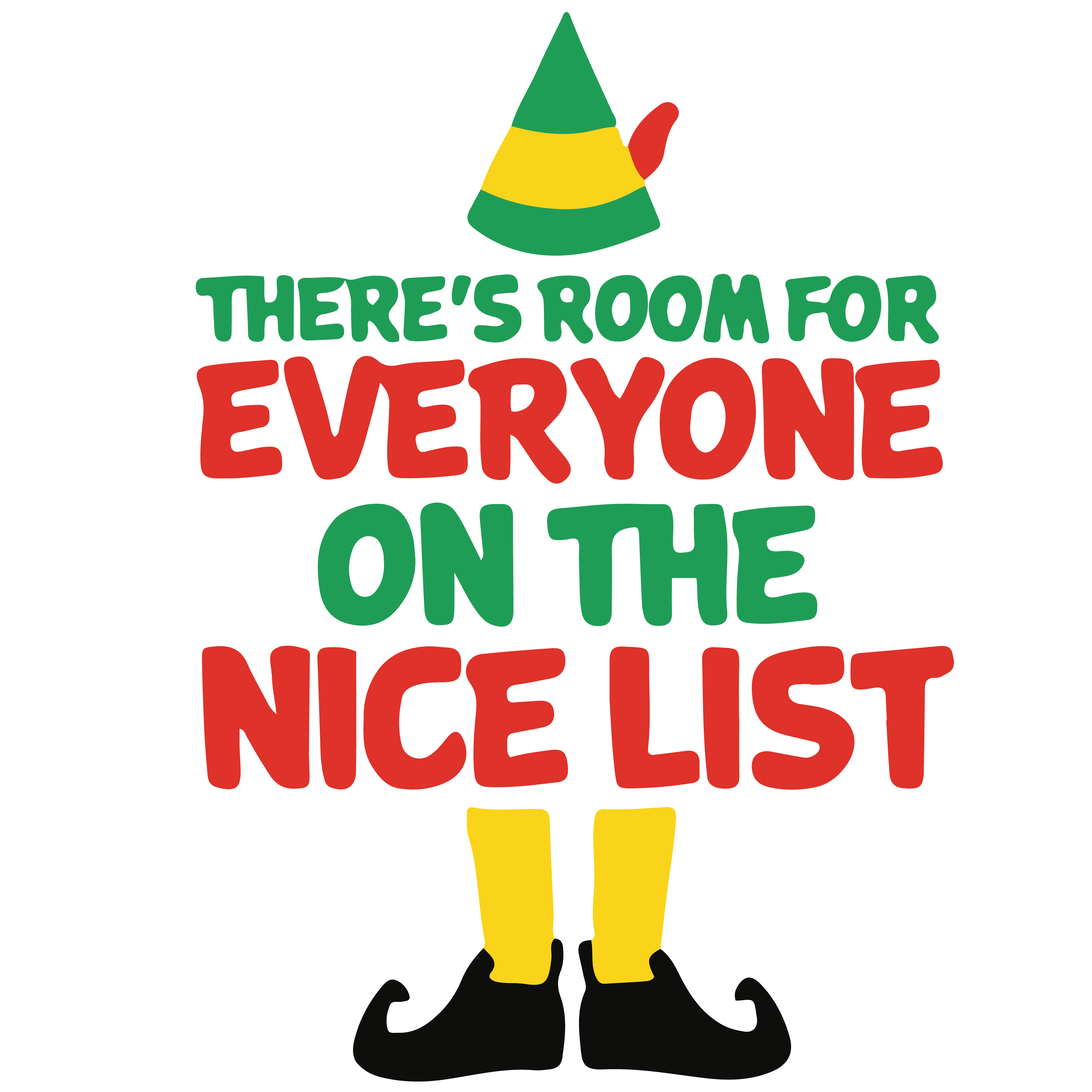 There's room for everyone on the nice list Svg, Elf Christma | Inspire ...