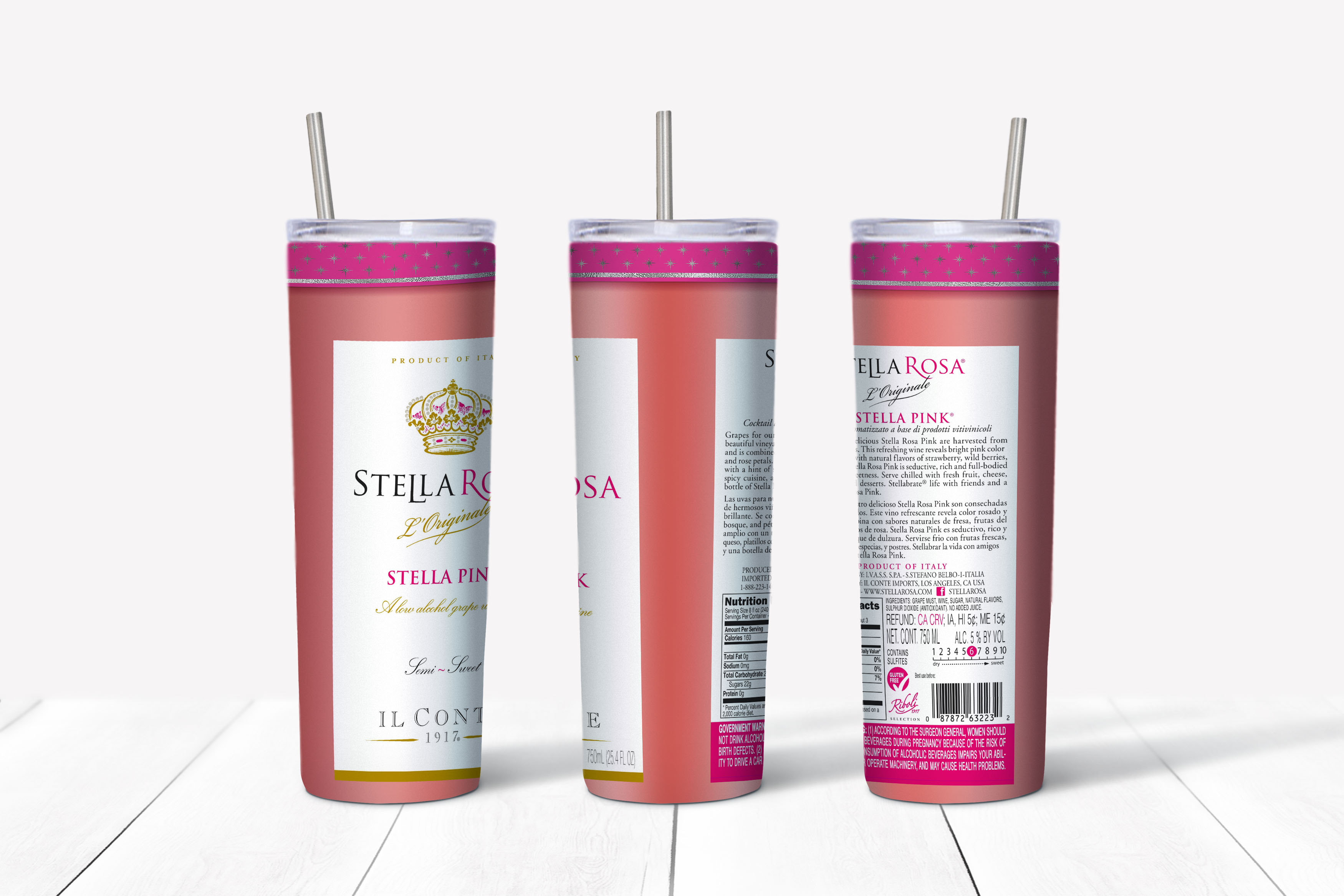 Stella Rosa Stella Pink Wine Tumbler PNG, Tumbler wrap, Stra | Inspire ...