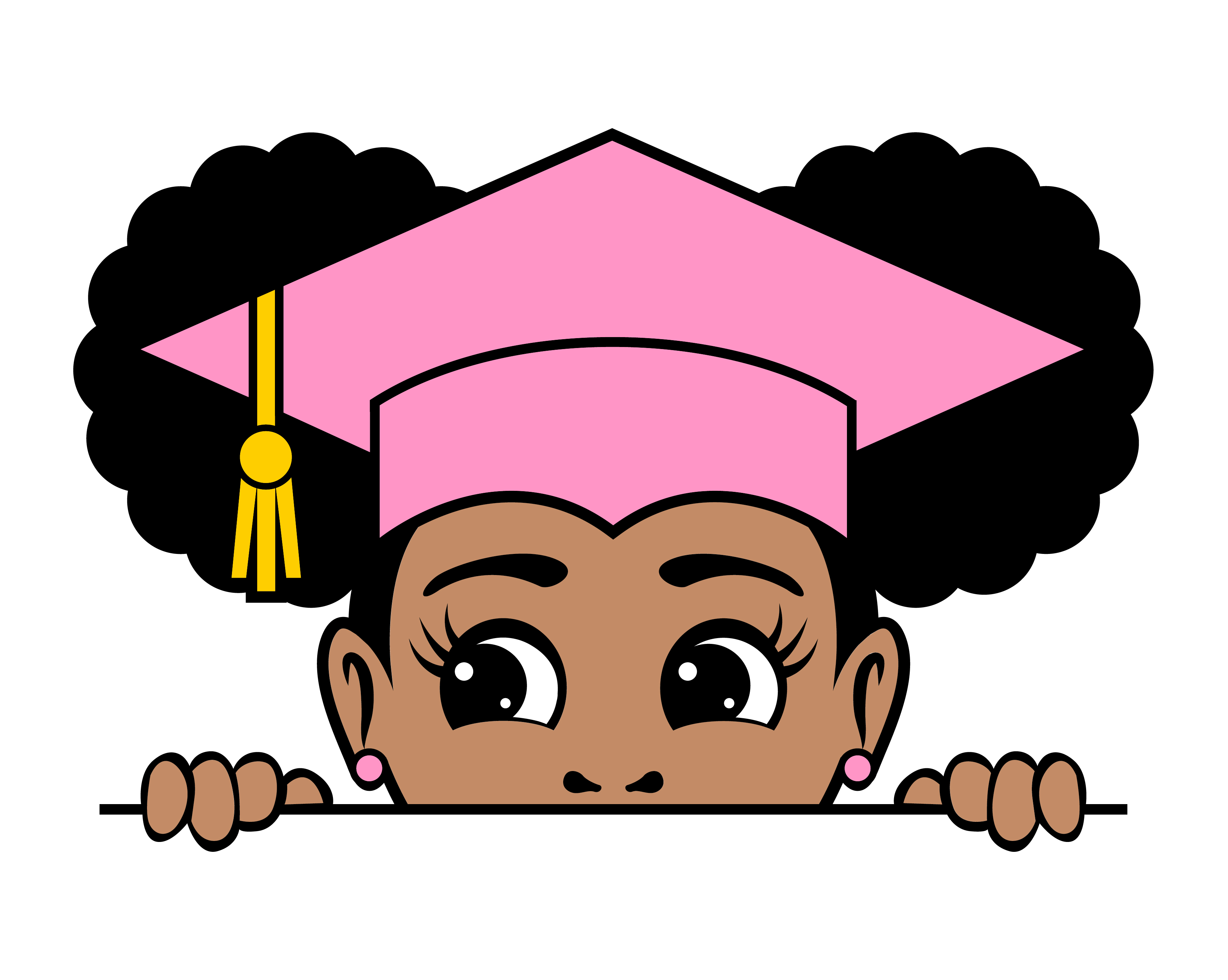 Peekaboo afro puffs grad girl Svg, Black gilr Svg, Afro woma | Inspire ...