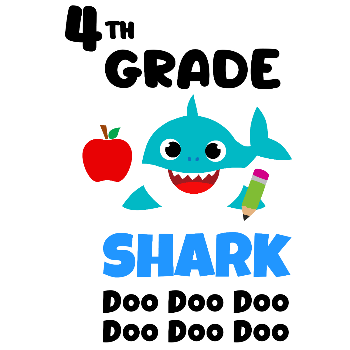 4th grade Svg, Birthday shark Svg, Baby shark Svg, Baby shar | Inspire ...