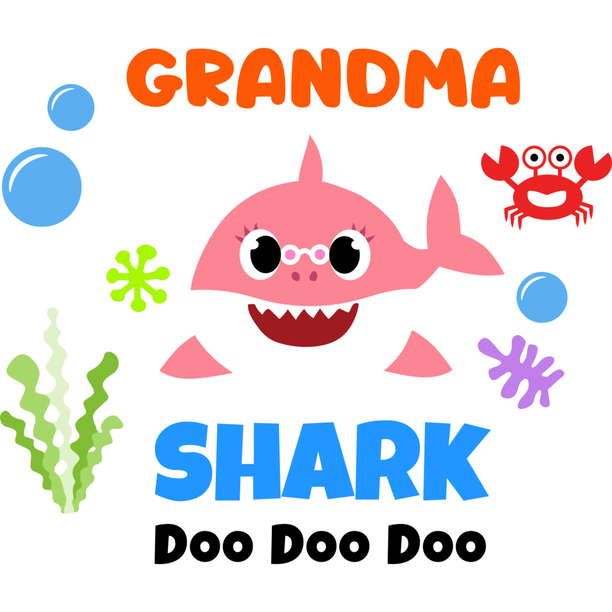 Grandma shark Svg, Baby Shark Family Svg, Baby Shark Birthda | Inspire ...