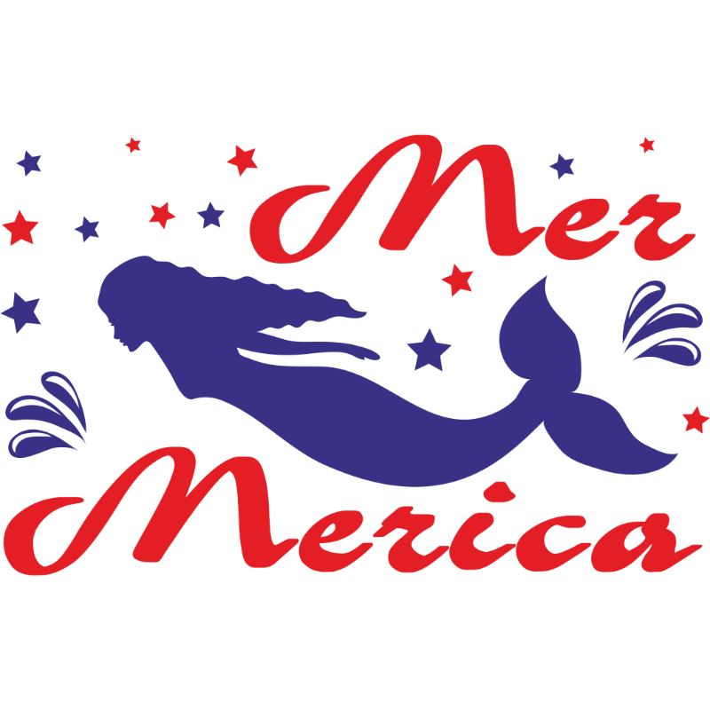 Mermaid America Flag Svg, 4th of July Svg, Happy 4th of July | Inspire ...