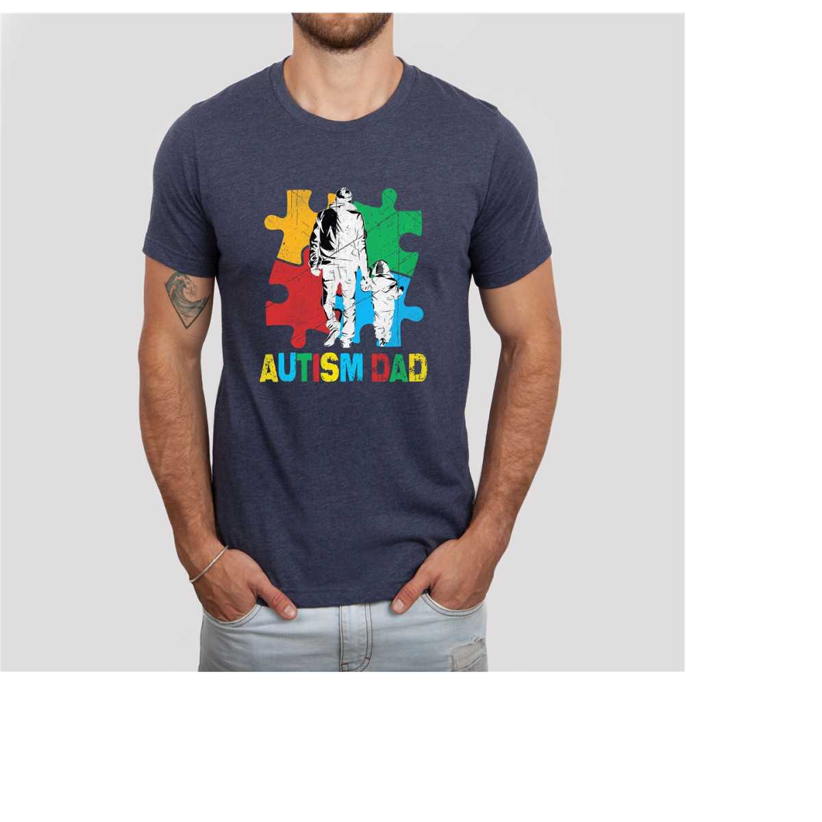 Autism Dad,Autism Awareness,Father's Matching Shirt,Happy Fa | Inspire ...