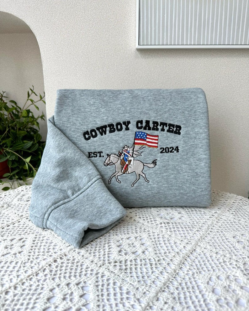 Handmade Cowboy Carter Embroidered Sweatshirt, Beyonce Merch | Inspire ...