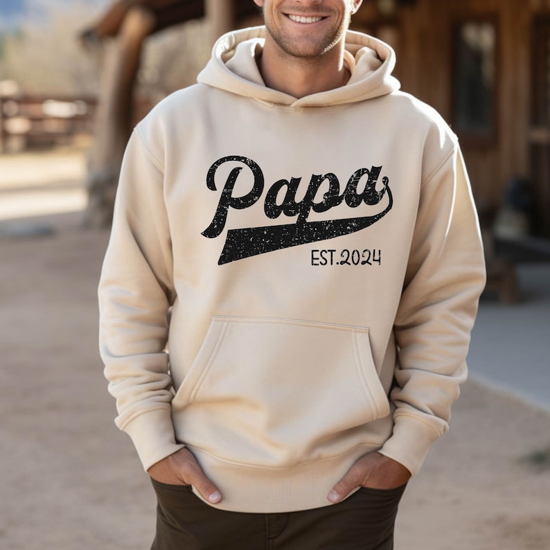 Est. Papa Hoodie ,Gift for New Papa ,Custom Papa Sweatshirt, | Inspire ...