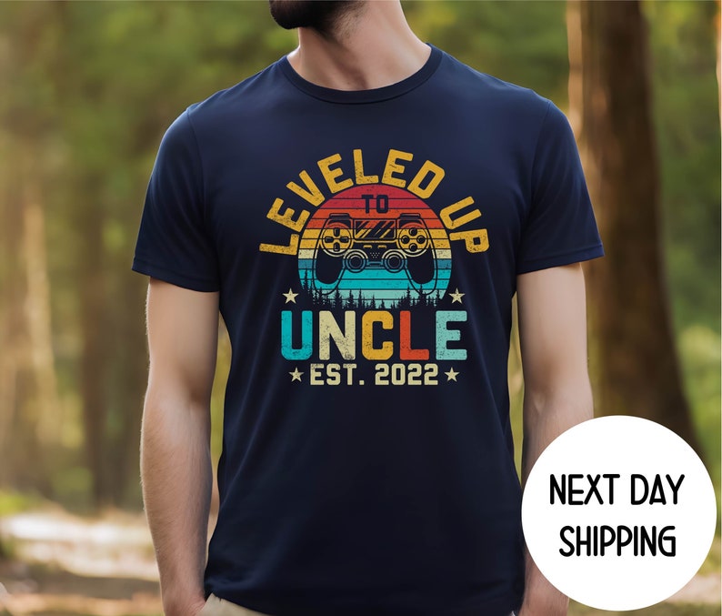 Retro Uncle Shirt ,New Uncle Gift, Leveled Up To Uncle Tee, - Inspire ...