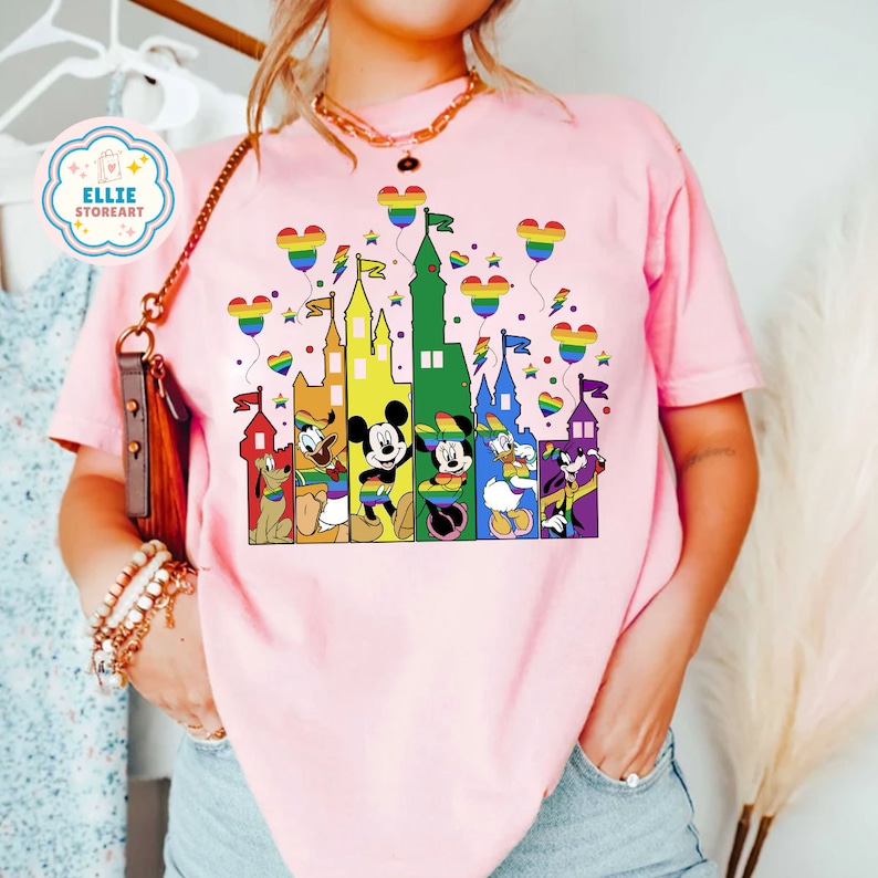 Mickey and Friends Disney Castle LGBT Disney Pride Shirt, WD | Inspire ...