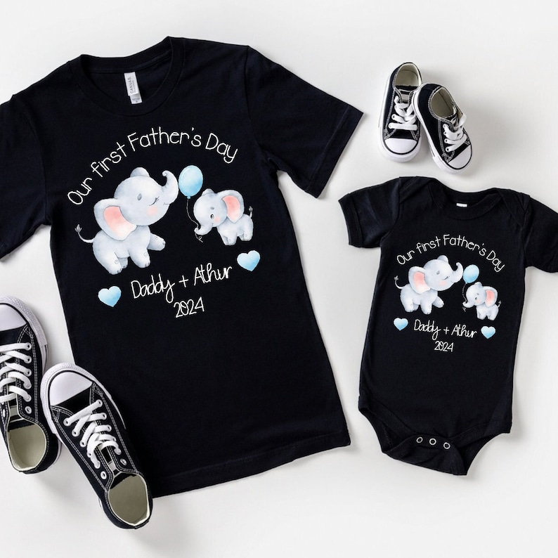 Our First Father's Day Matching ith Custom Names For Dad And | Inspire ...