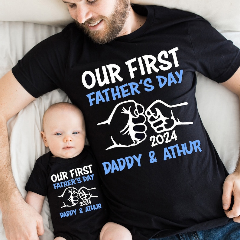 Our First Father's Day Matching Shirt Andm Names For Dad And | Inspire ...