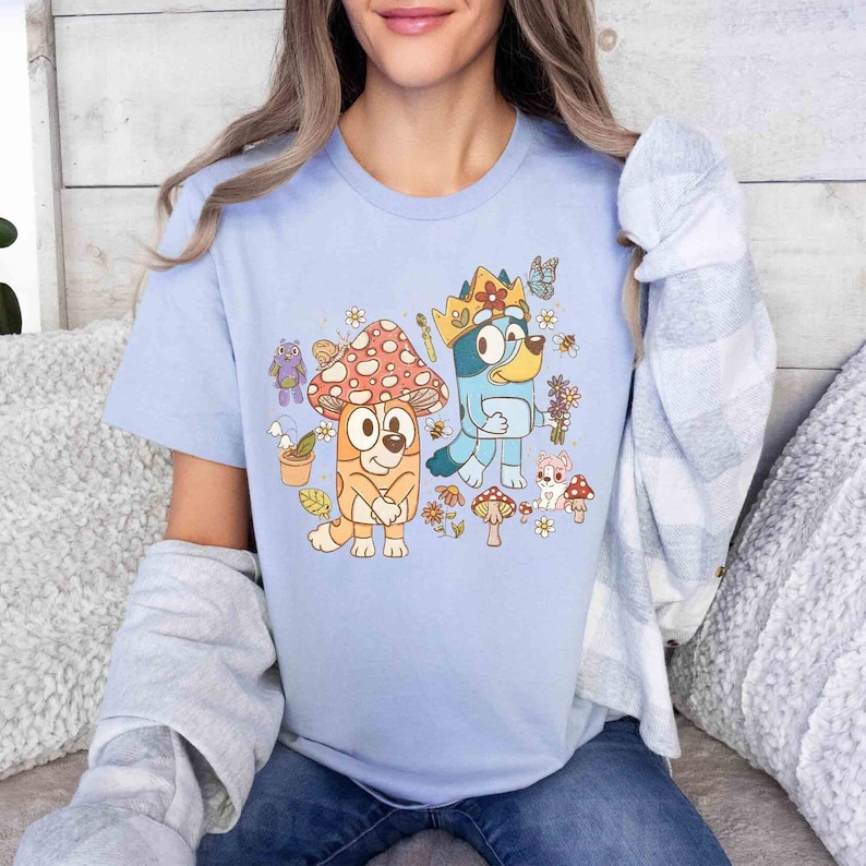 Bluey Mushroom Shirt, Bluey Shirt, Bluey Family Shirt, Bluey | Inspire ...