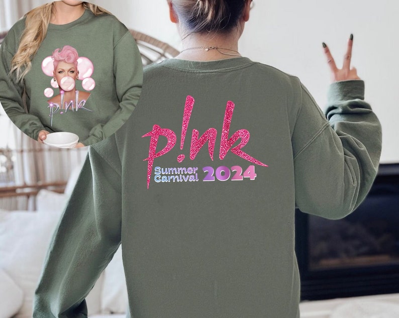 P!nk Pink Singer Summer Carnival 2024 Tour Sweatshirt,Pink F | Inspire ...