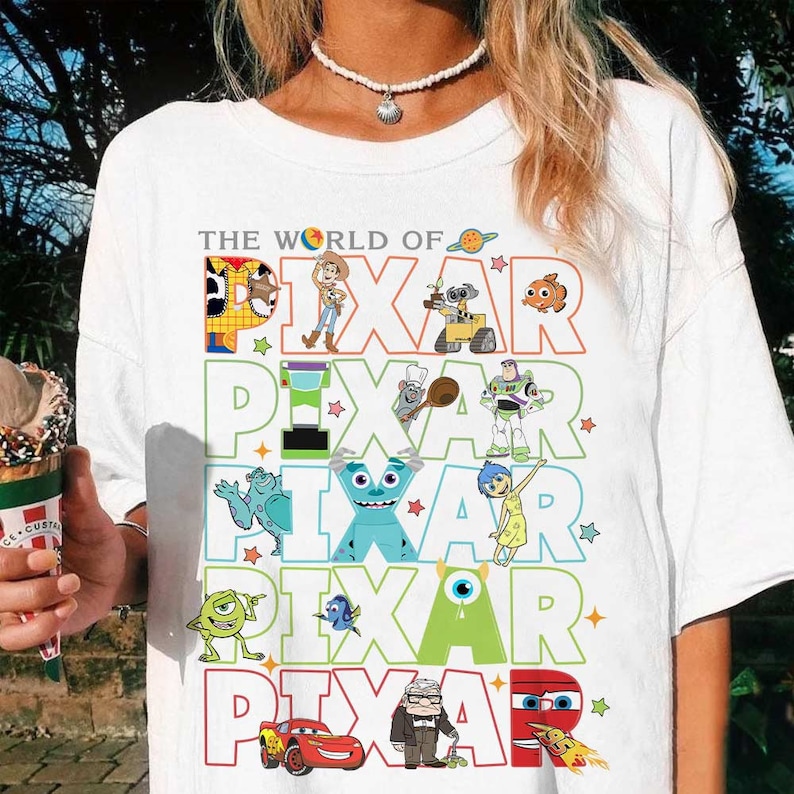 The World of Pixar T-shirt, Disney Pixar Characters shirt, D | Inspire ...