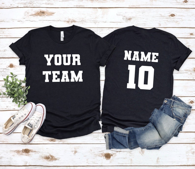 Custom Sports T-Shirt Front Back Name and Number,Your Team Y | Inspire ...