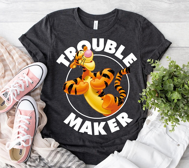Disney Tigger Trouble Maker Winnie The Pooh Funny Shirt, Dis - Inspire ...