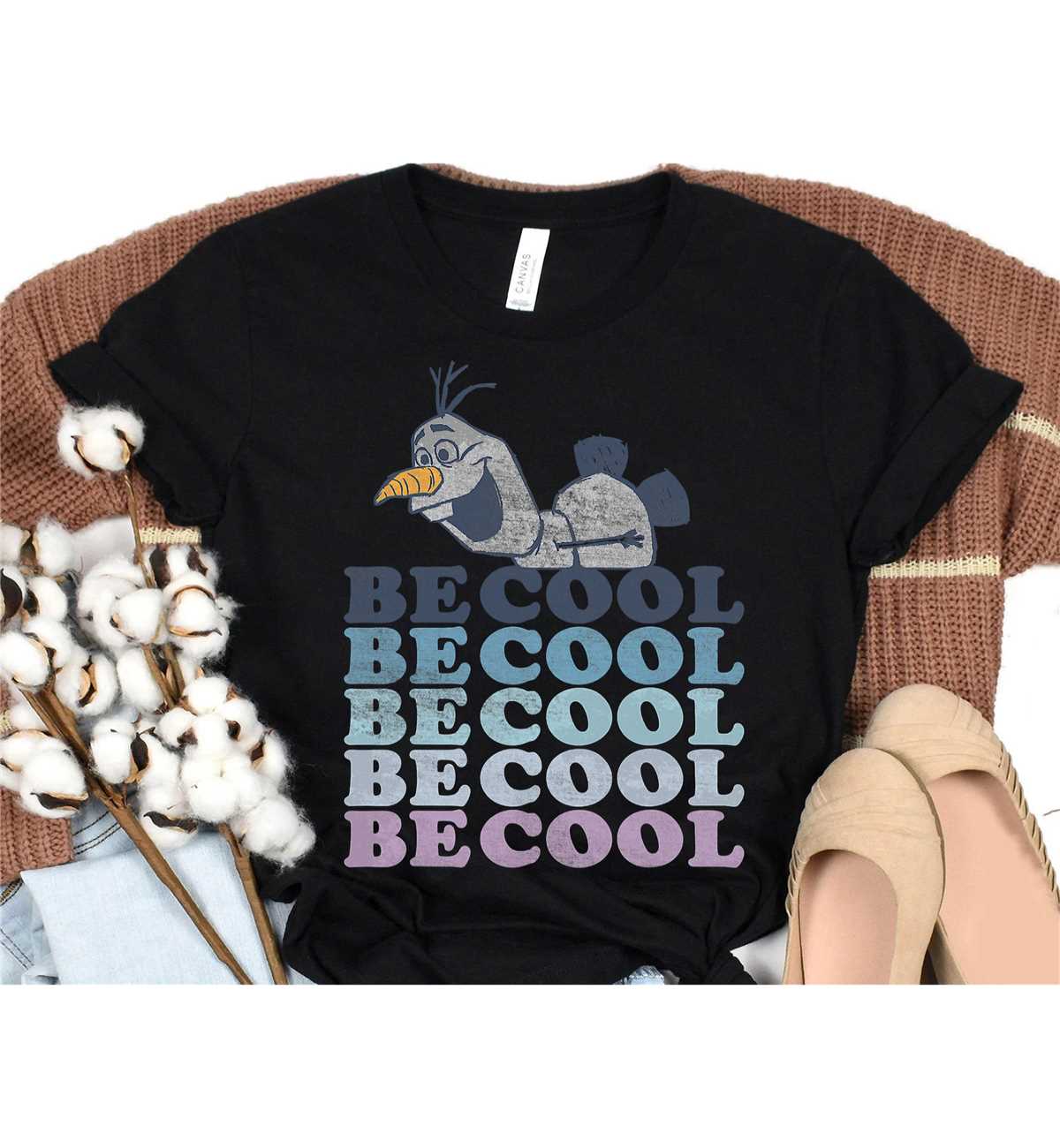 Disney Frozen 2 Olaf Be Cool Colorful Word Stack T-Shirt, Ol | Inspire ...