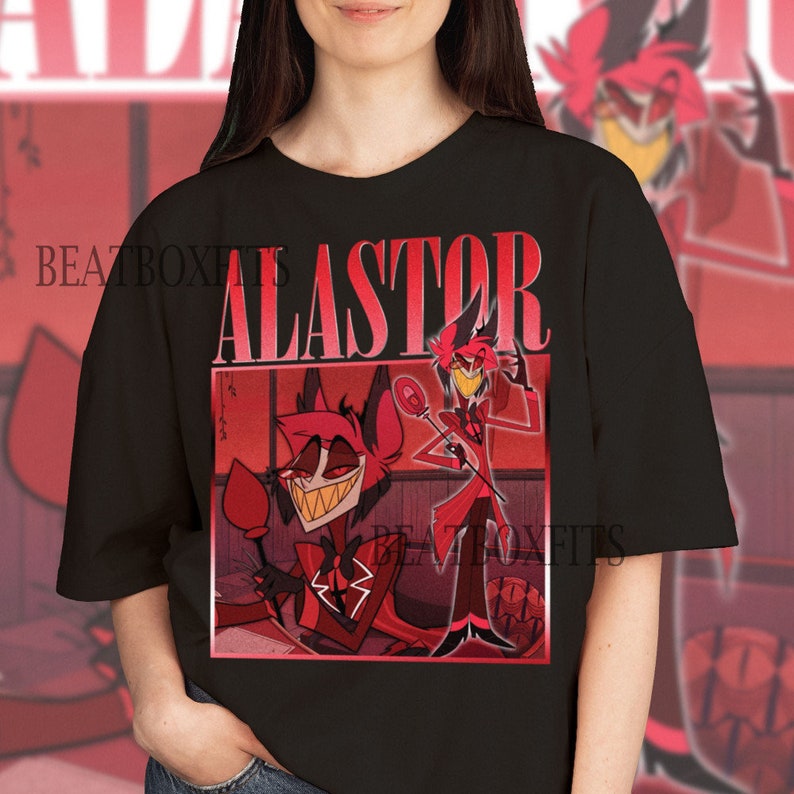Alastor Retro Shirt, Hazbin Hotel Characters, Hazbin Hotel T | Inspire ...