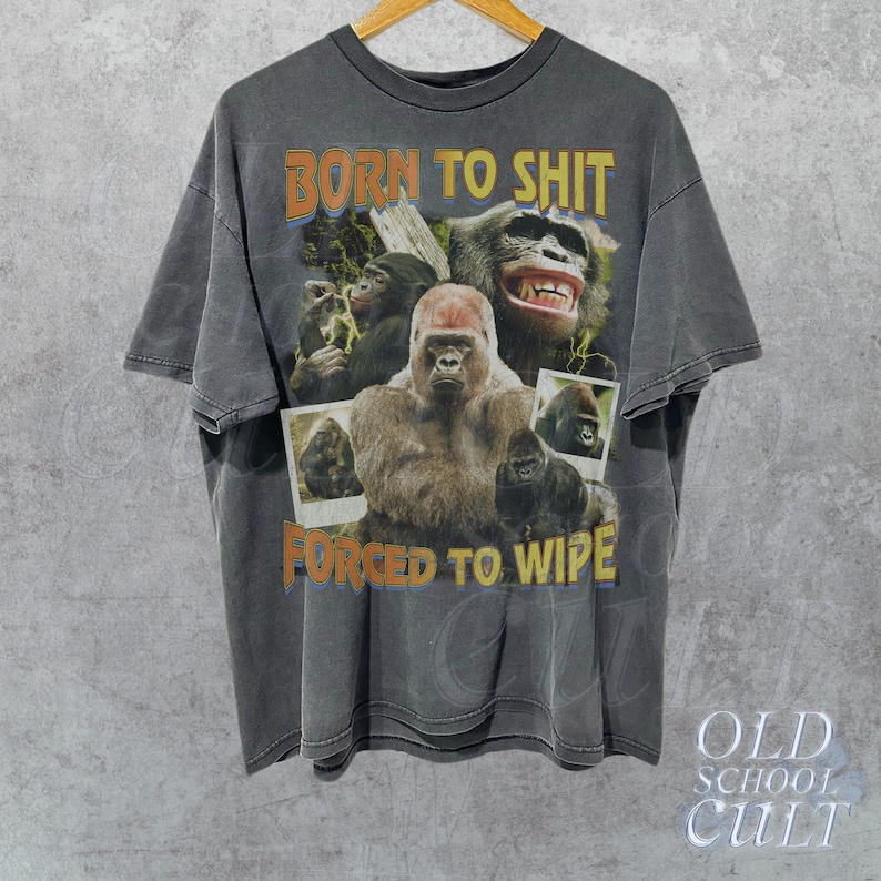 Vintage Funny 90s Bootleg T-Shirt, Retro Meme Ape Shirt, Fun | Inspire ...
