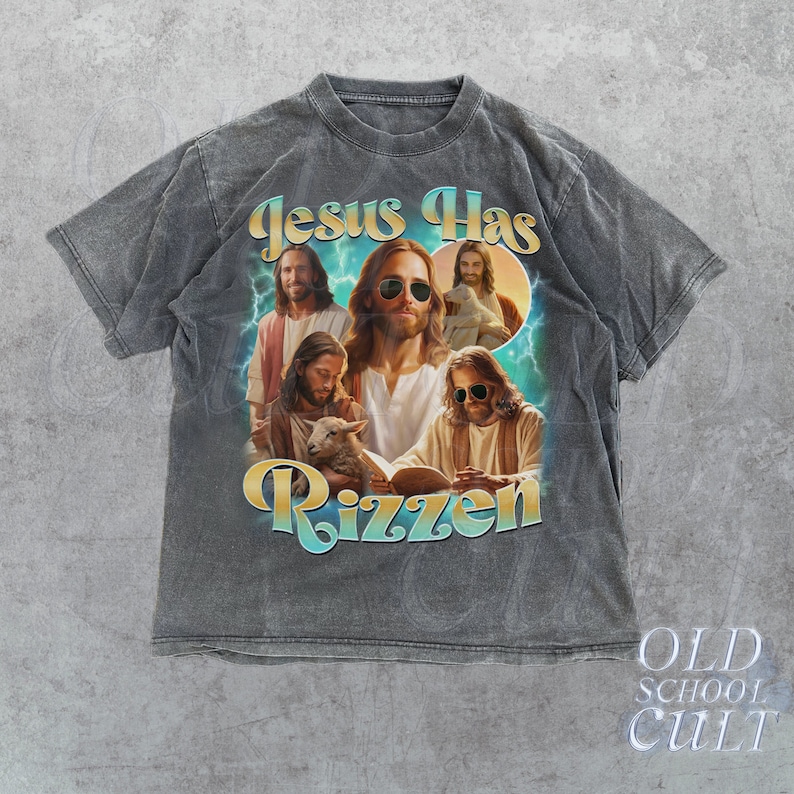 Jesus Has Rizzen Vintage Graphic T-Shirt, Retro Jesus 90s Sh | Inspire ...