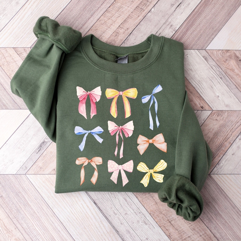 Bow Collage Sweater, Coquette Bows Sweatshirt, Trendy Aesthe | Inspire ...
