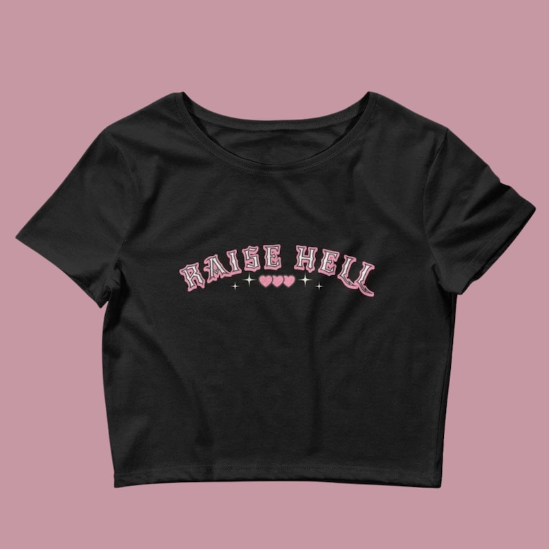 Raise Hell Baby Tee Festival Concert Outfit Crop Top Raising - Inspire ...