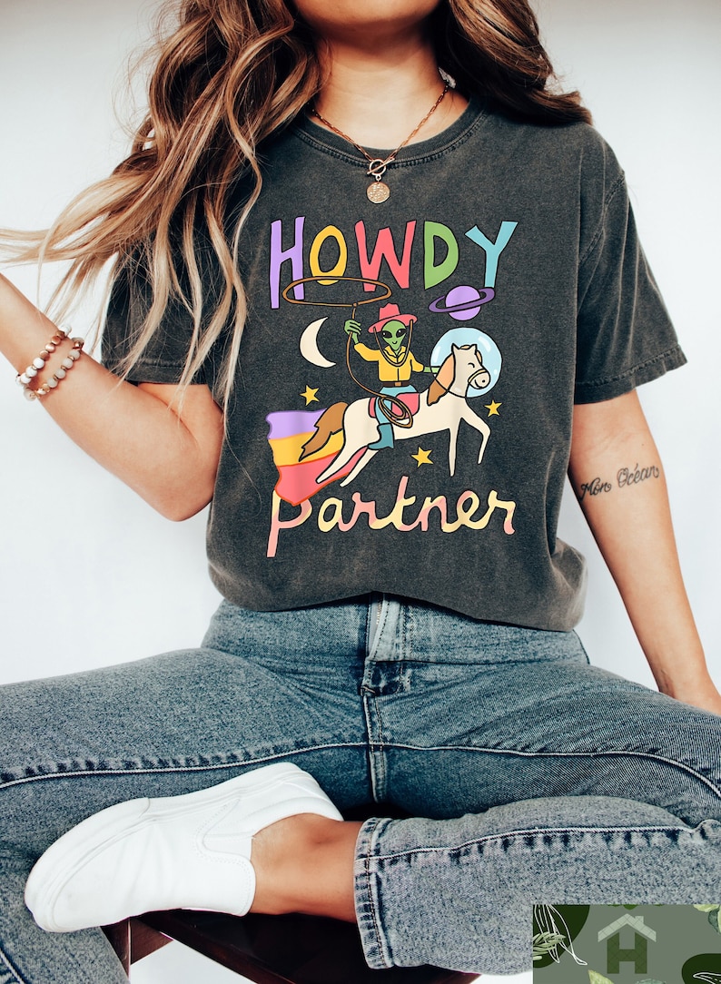 Howdy Partner Shirt, Retro Alien Colorful Shirt, Pride Month - Inspire ...