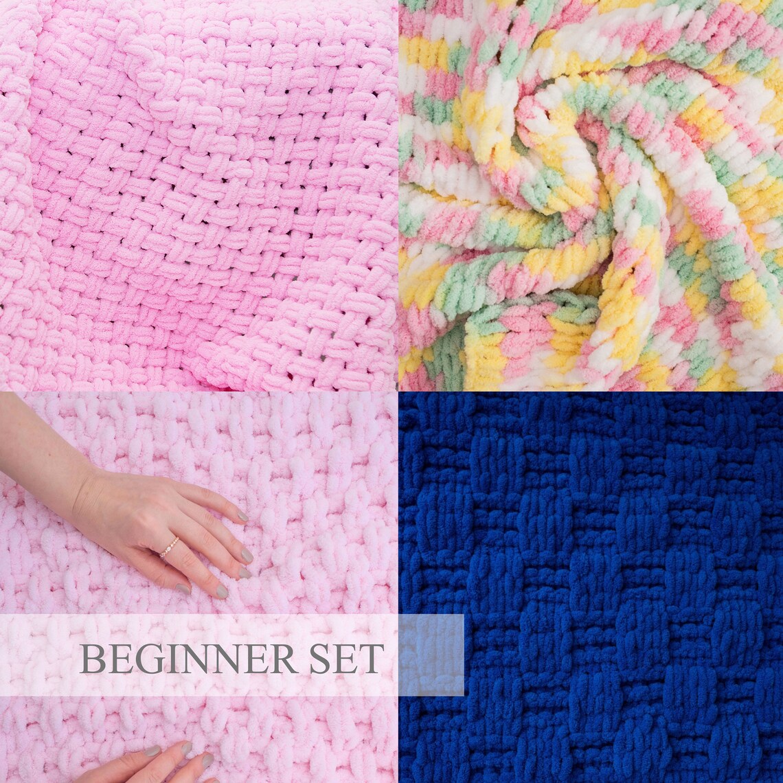 SET2 Beginners Loop Yarn Blanket Pattern, Alize Puffy Blanke | Inspire Uplift