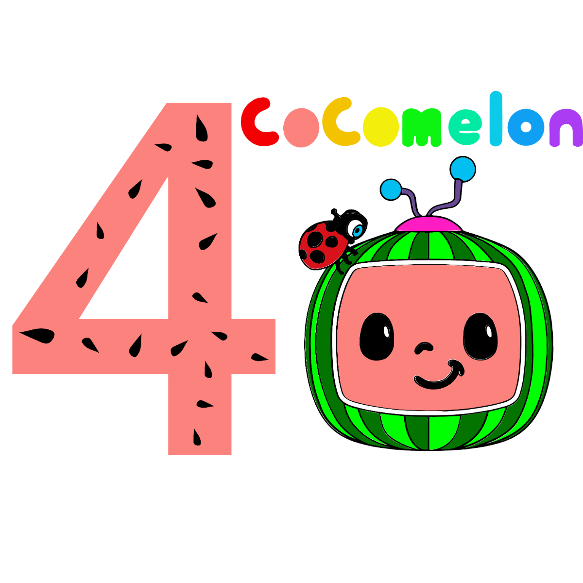 Cocomelon Numbers 4 Svg, Cocomelon Png, Cocomelon Characters | Inspire ...