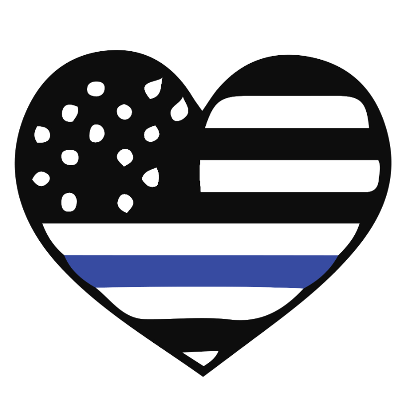 Heart Police Flag Svg, Thin Blue Line Police Svg, Thin blue - Inspire ...